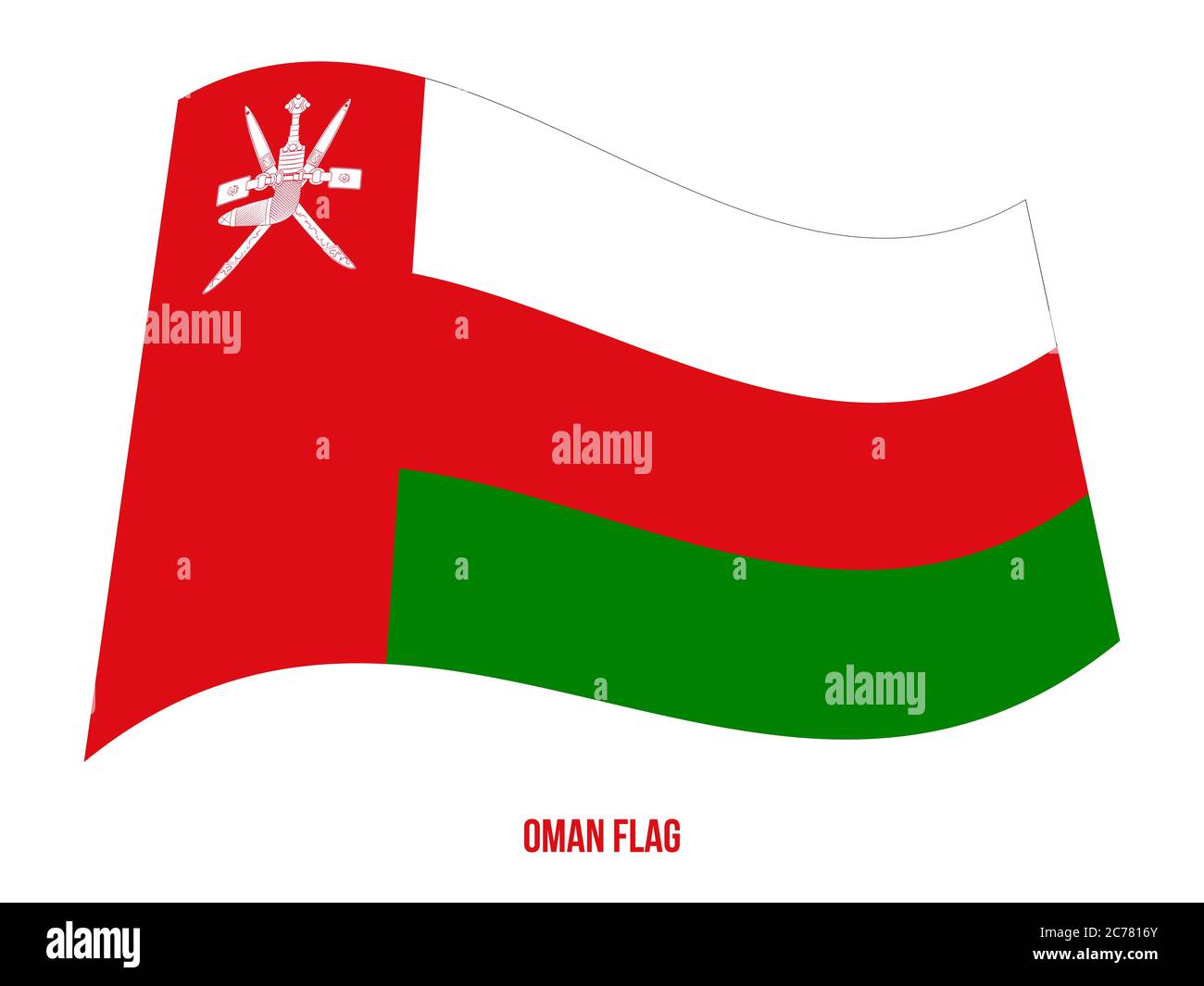 Oman Flag Waving Vector Illustration On White Background Oman National
