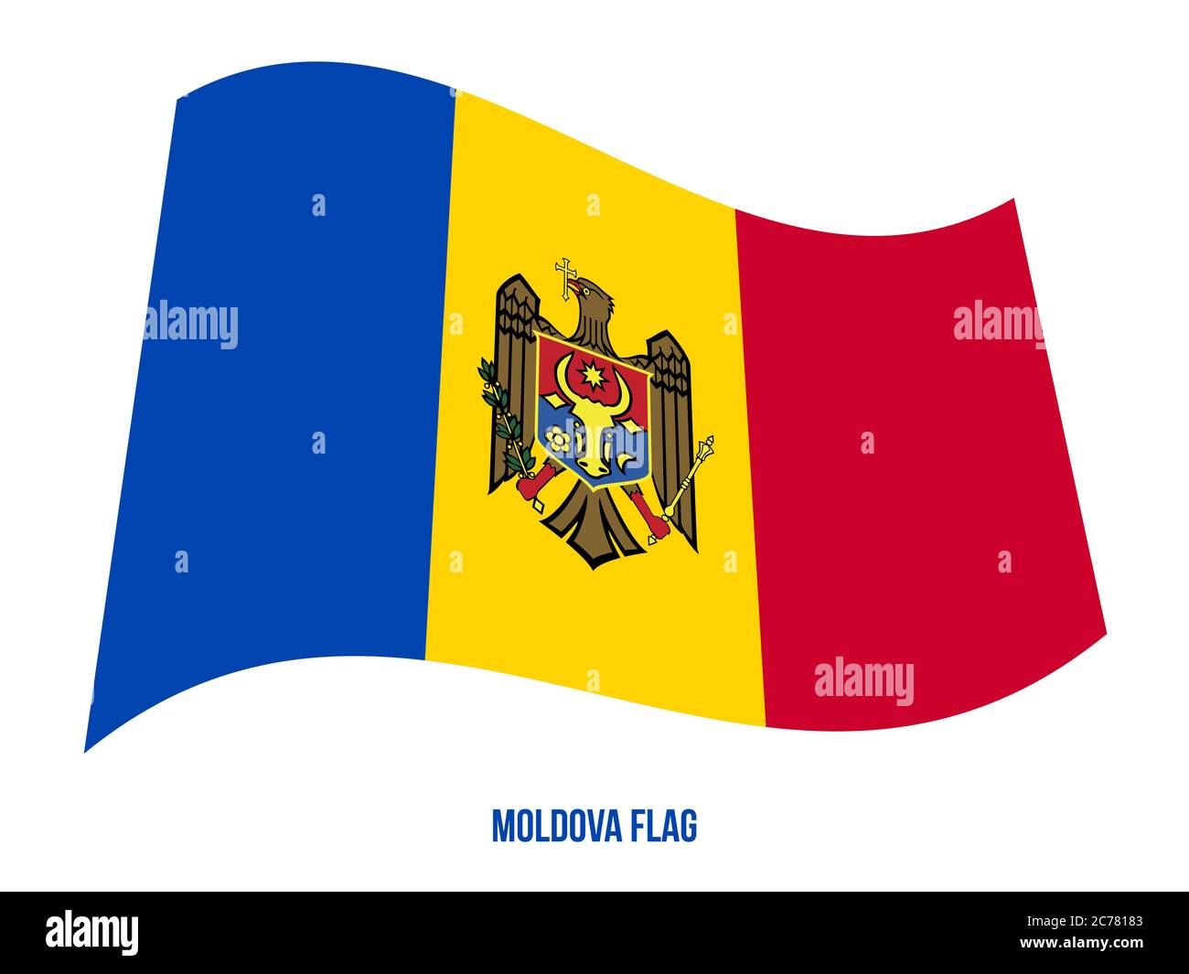 Moldova Flag Waving Vector Illustration on White Background. Moldova ...