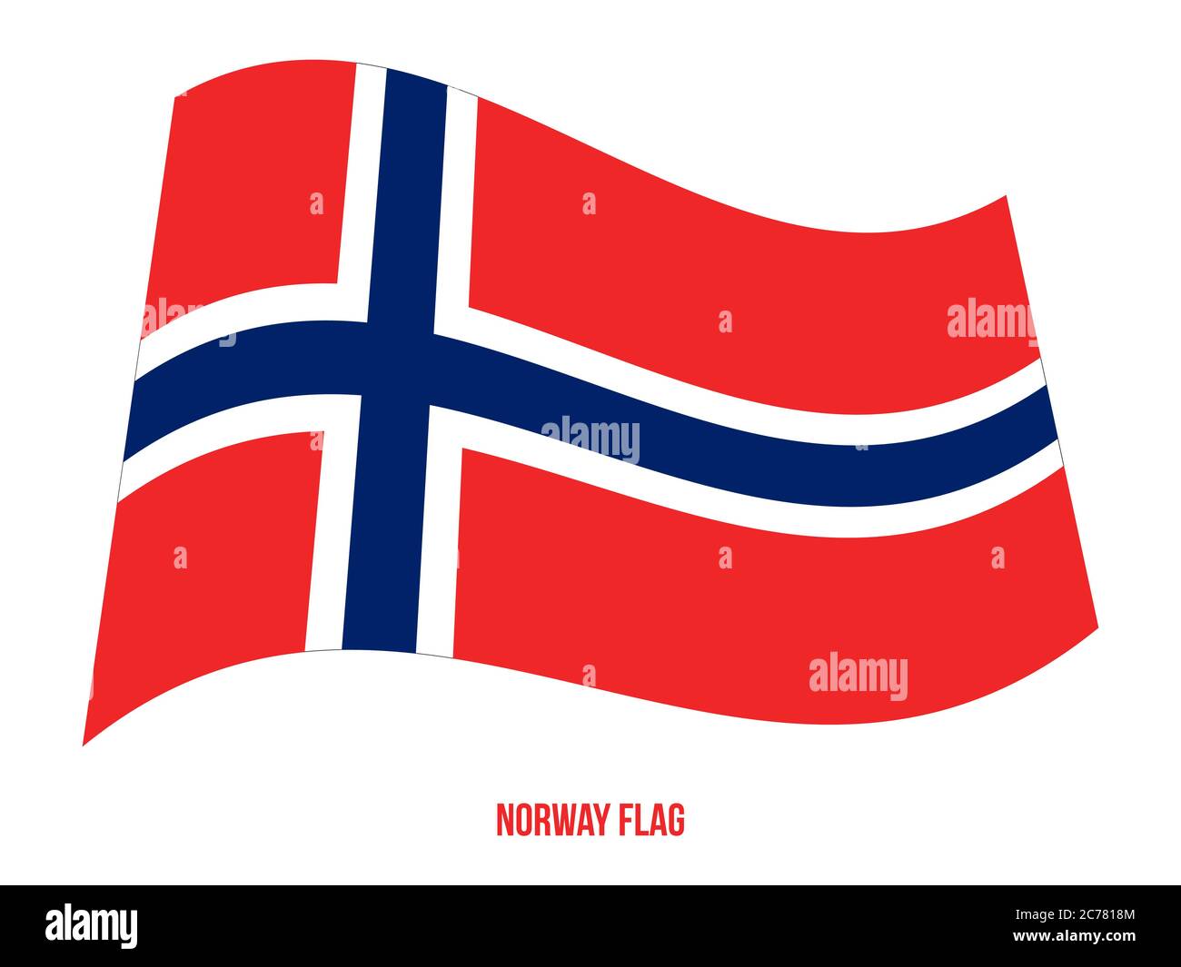 Norway Flag Waving Vector Illustration on White Background. Norway ...