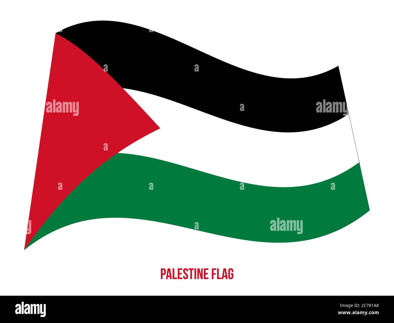 Palestine Flag Waving Vector Illustration on White Background ...
