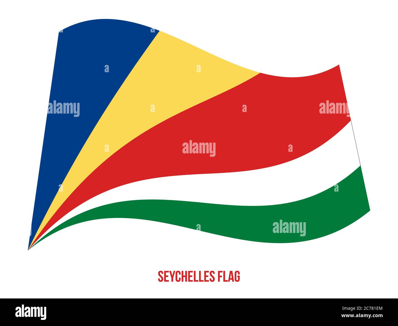 Seychelles Flag Waving Vector Illustration on White Background ...