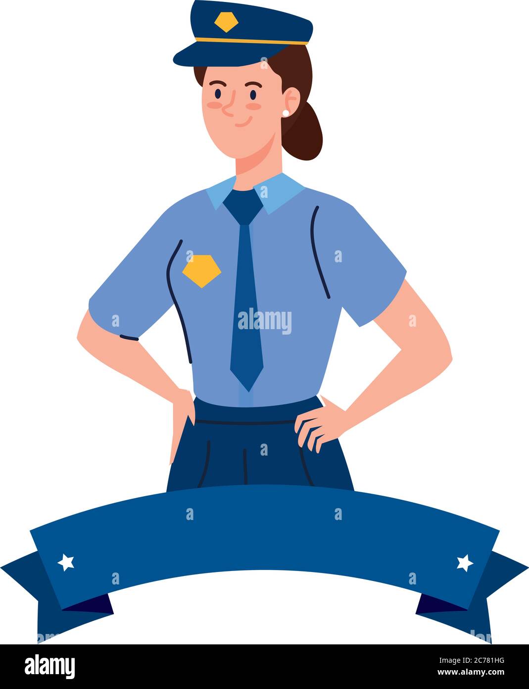 police woman worker with ribbon vector design Stock Vector Image & Art ...