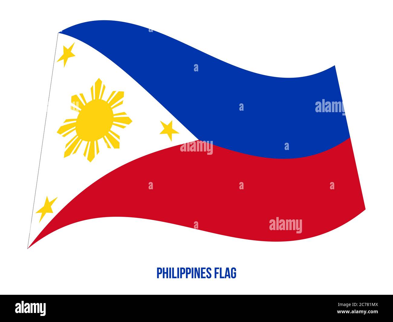 Philippines Flag Waving Vector Illustration on White Background ... Philippines Flag Waving Vector Illustration on White Background ...