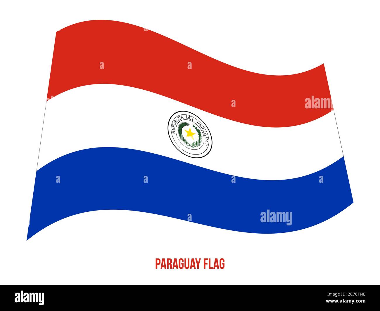 Paraguay Flag Waving Vector Illustration on White Background. Paraguay ...