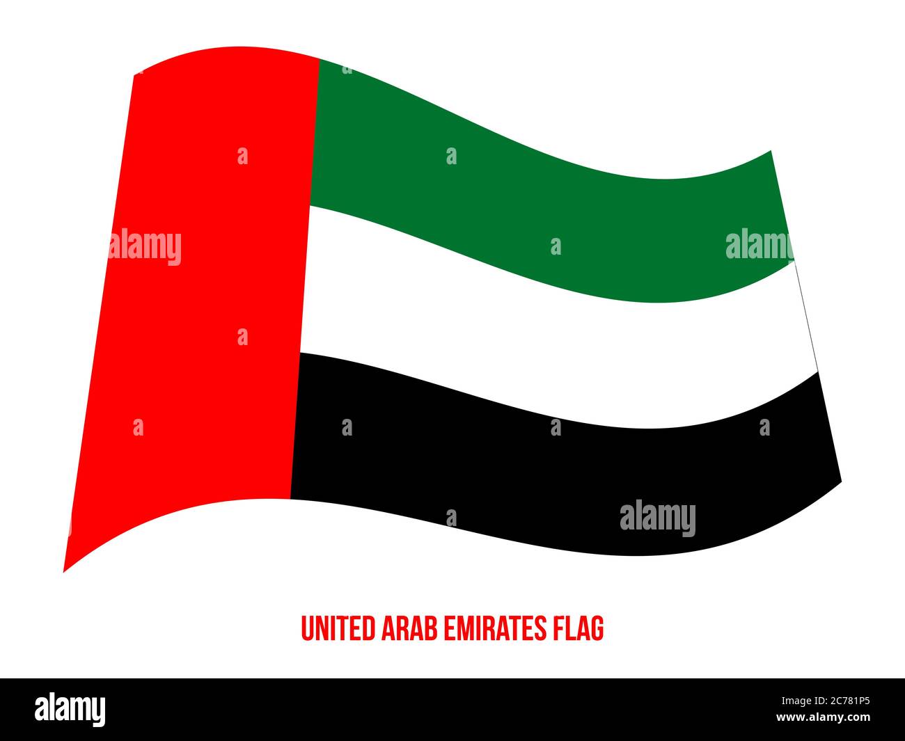 United Arab Emirates Flag Waving Vector Illustration On White