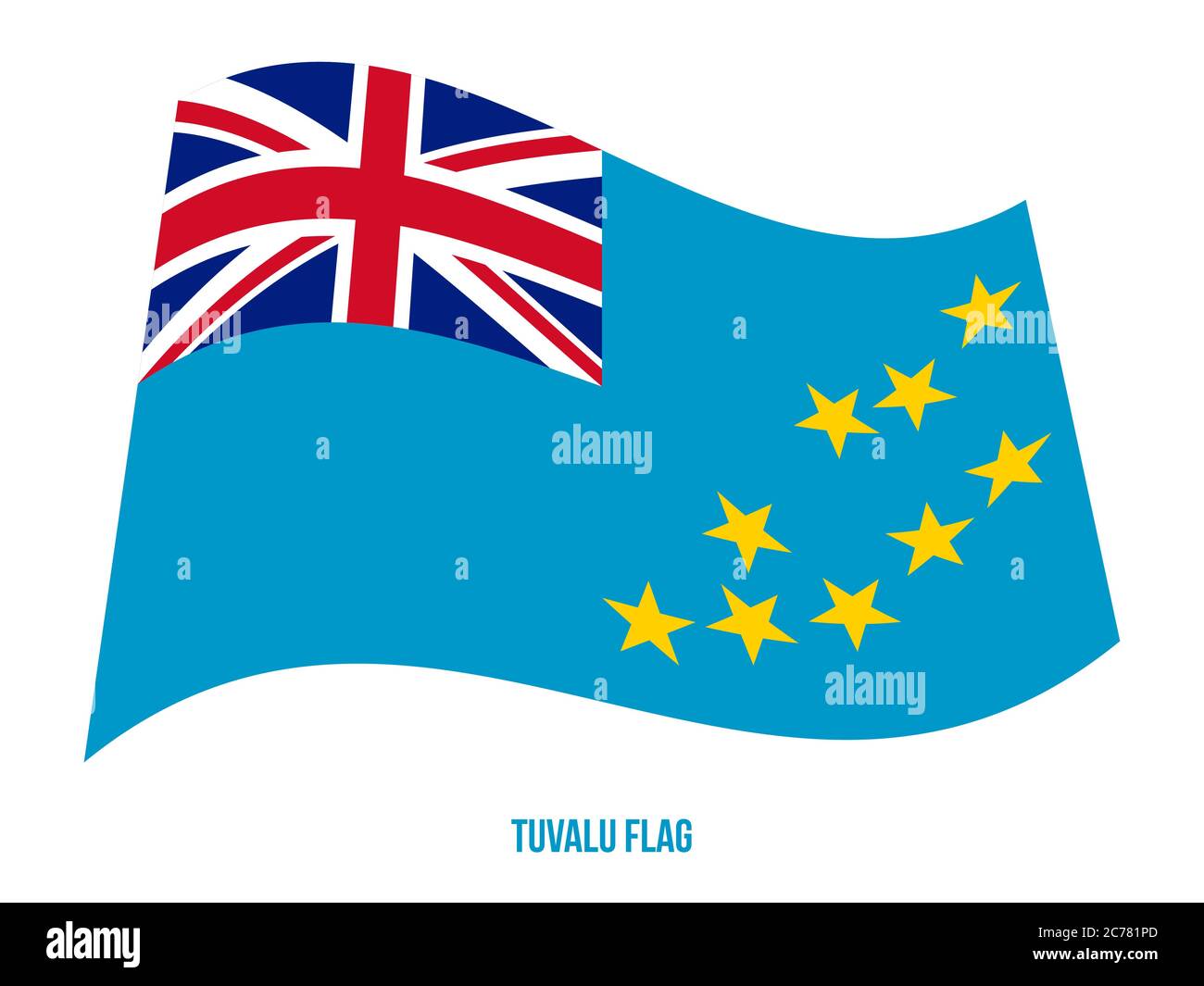 Tuvalu Flag Waving Vector Illustration on White Background. Tuvalu ...