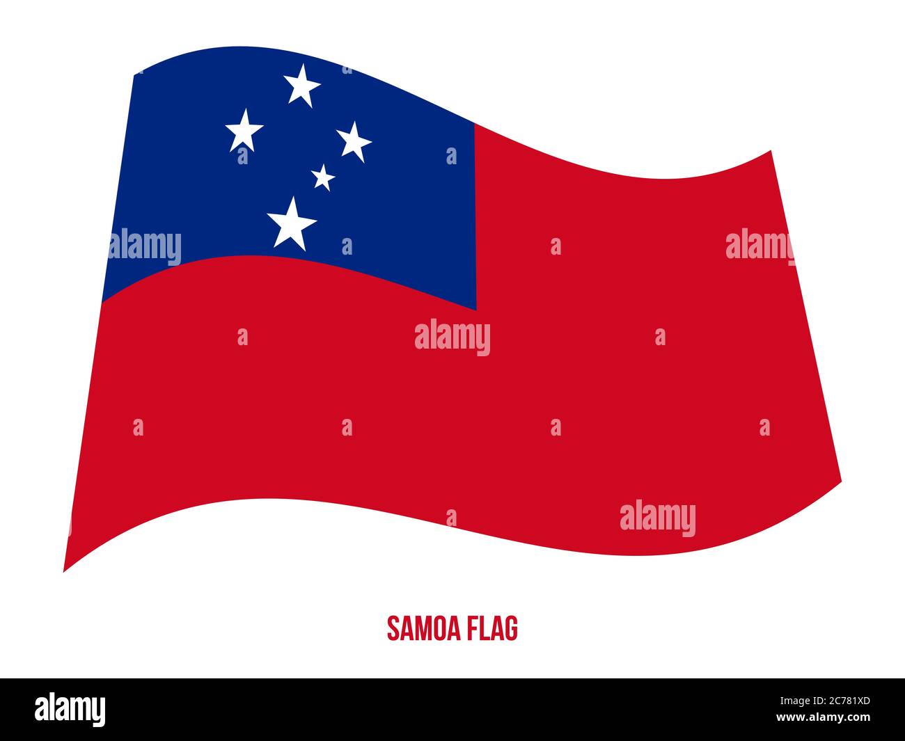 Samoa Flag Waving Vector Illustration on White Background. Samoa ...