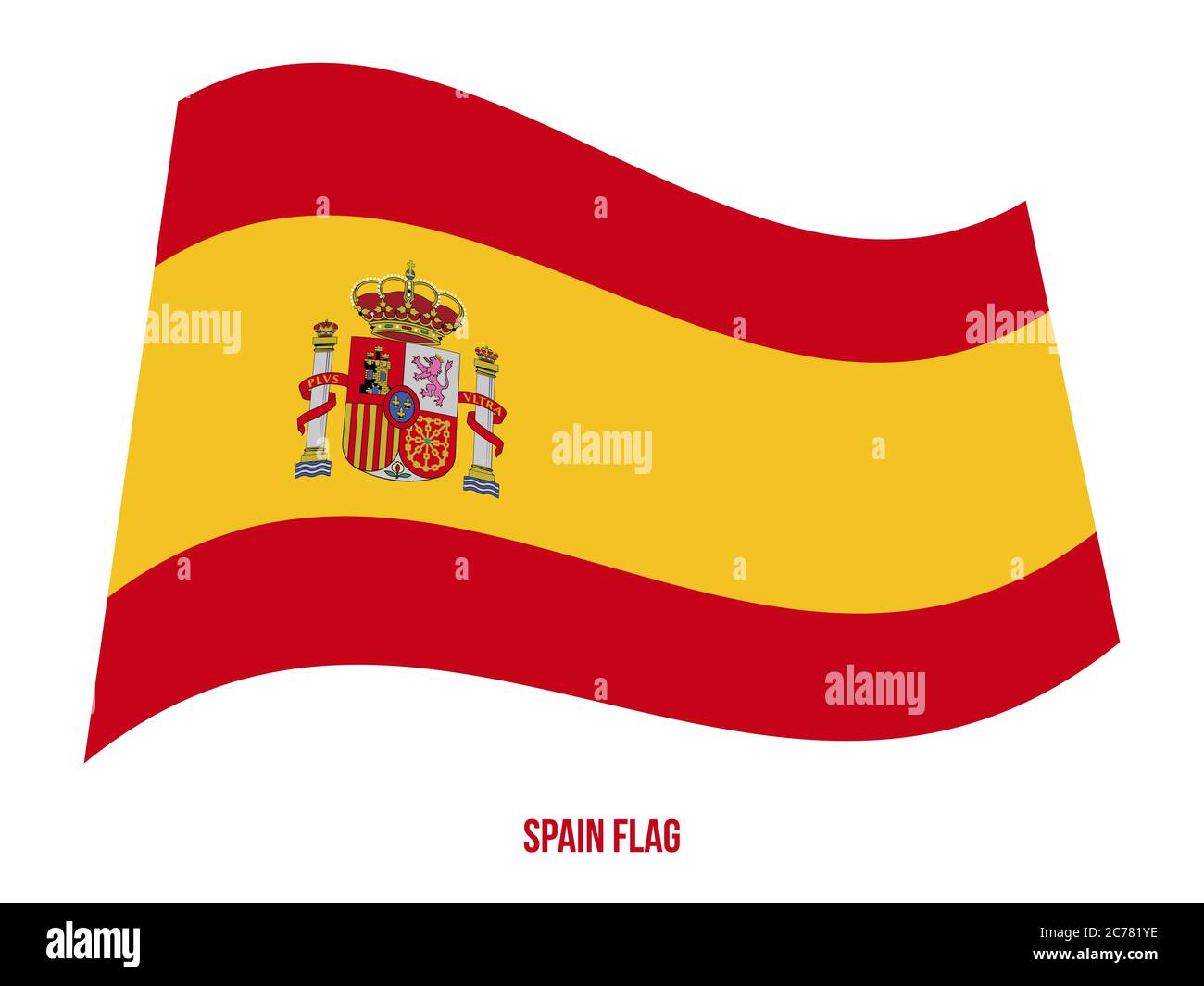 Spain Flag Waving Vector Illustration on White Background. Spain ...