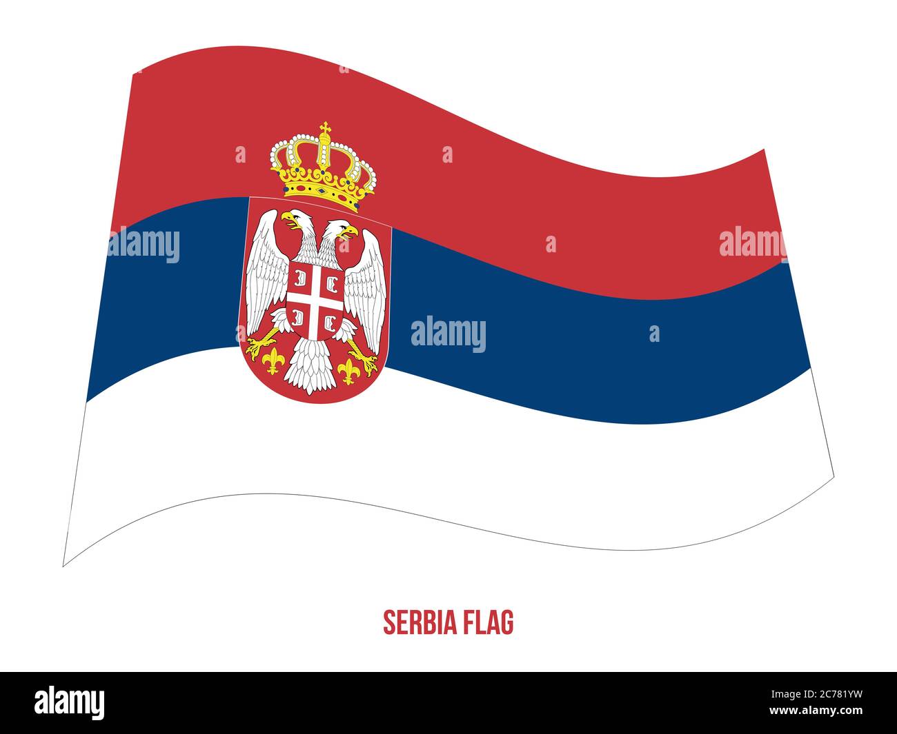 Serbia Flag Waving Vector Illustration on White Background. Serbia ...