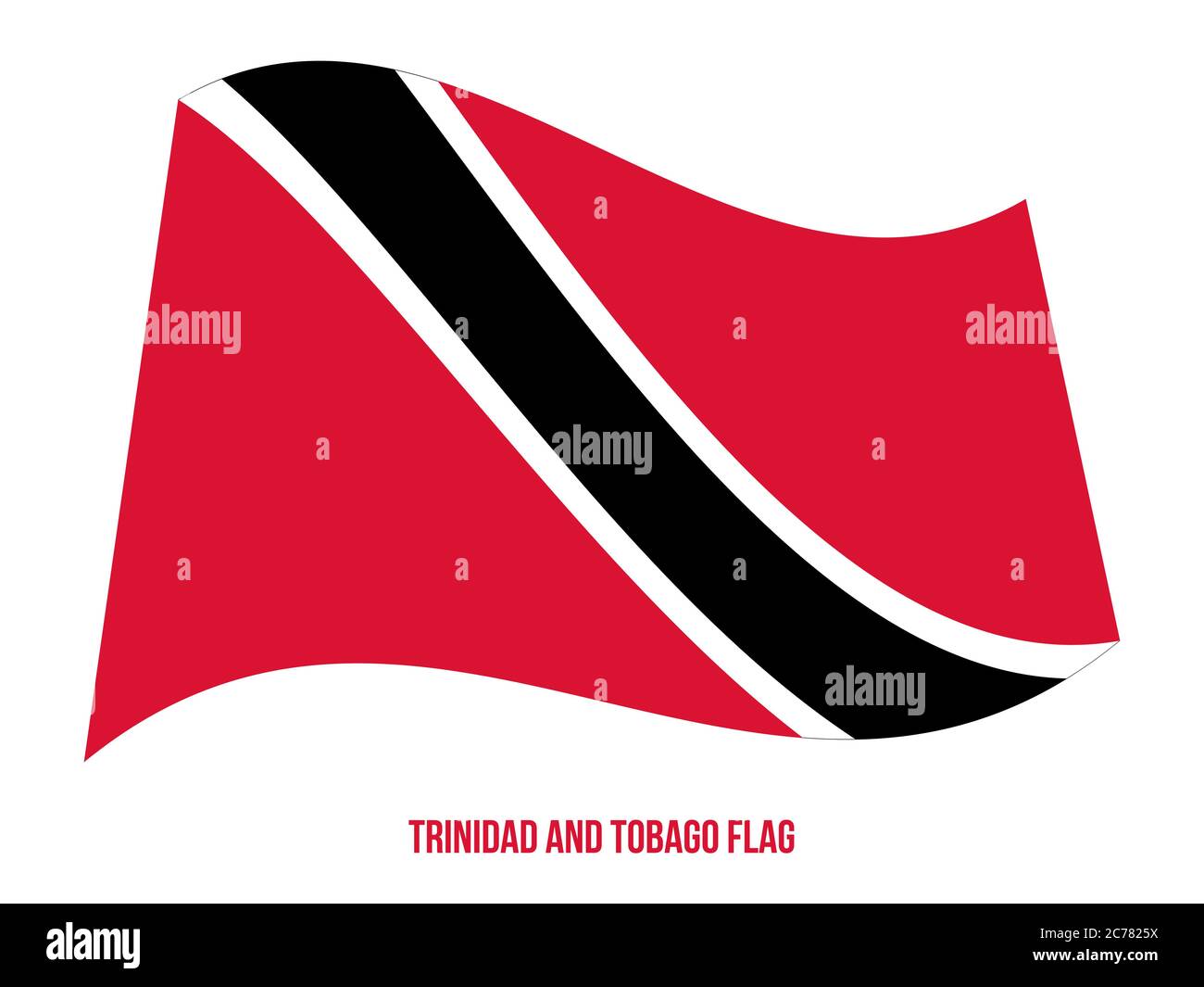 Trinidad And Tobago Flag Waving Vector Illustration On White Background