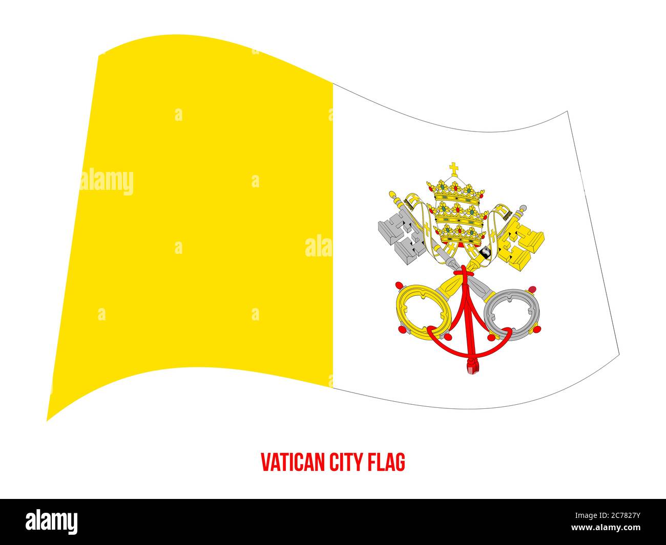 Vatican City Flag Waving Vector Illustration on White Background ...
