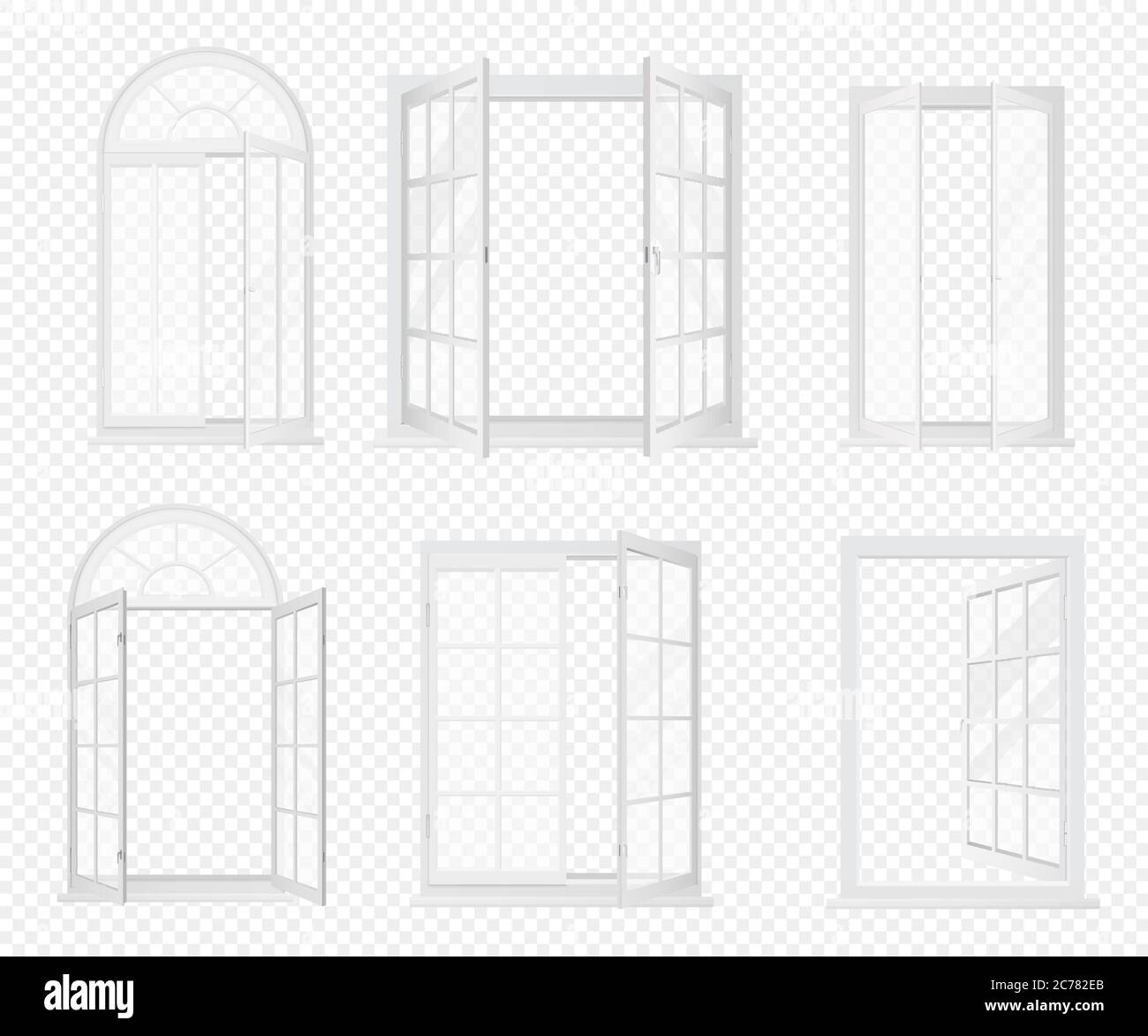 Vector set of realistic windows isolated on the alpha transperant ...