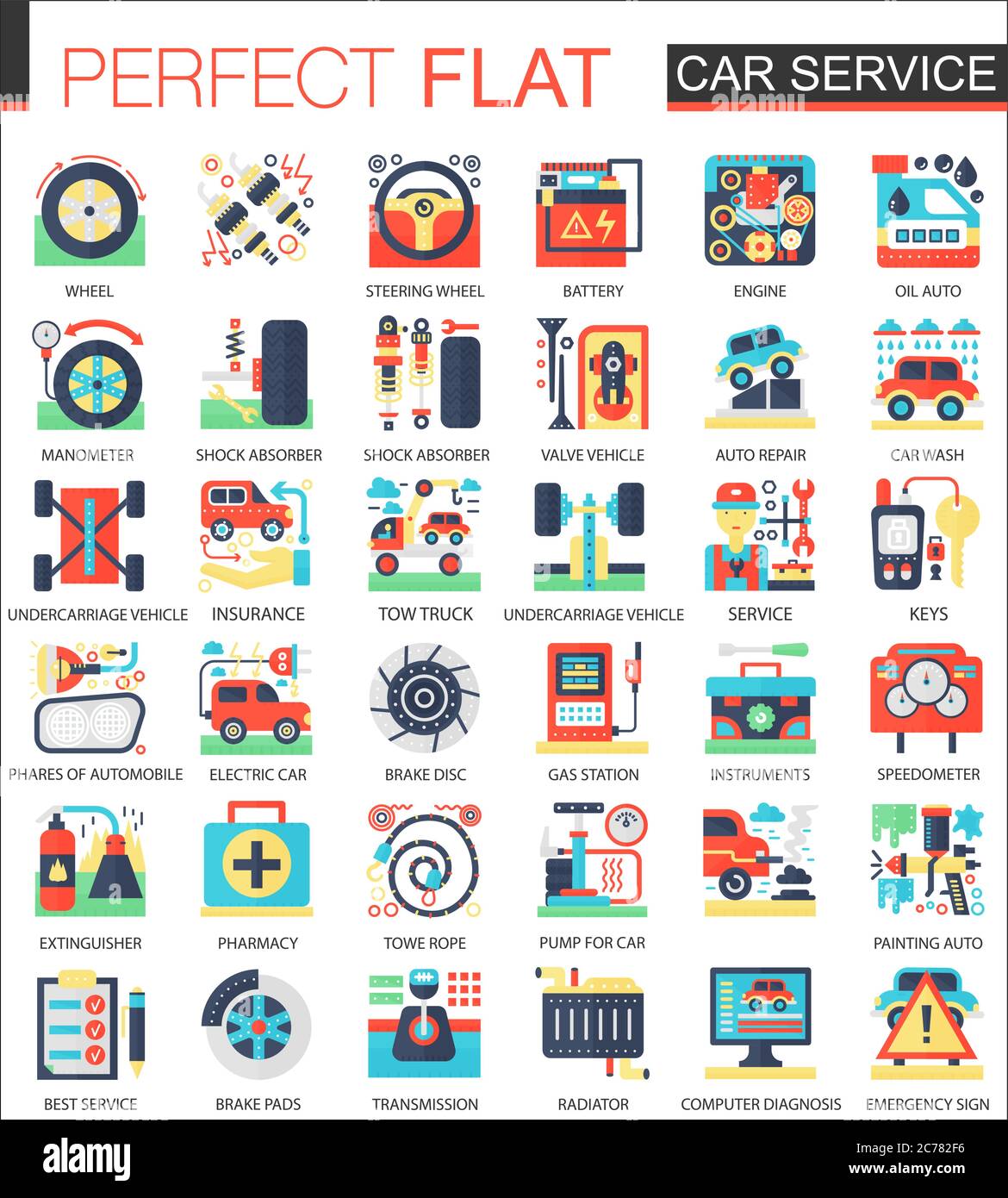 Flat auto service web Stock Vector Images - Alamy