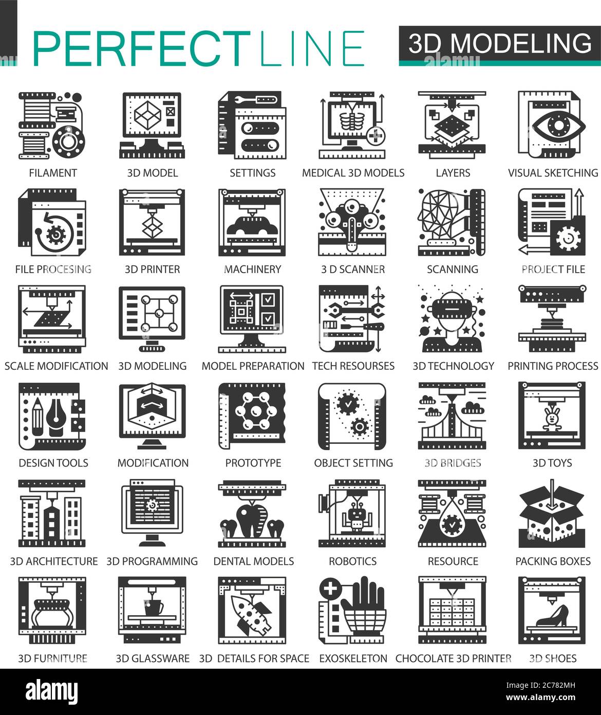Pictogram 3d printer hi-res stock photography and images - Alamy