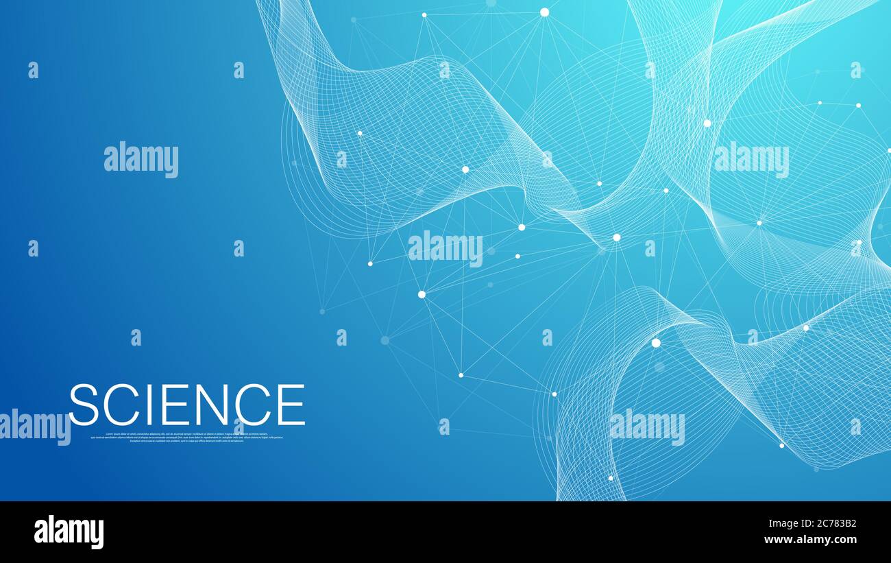 Abstract digital network connection structure on blue background ...