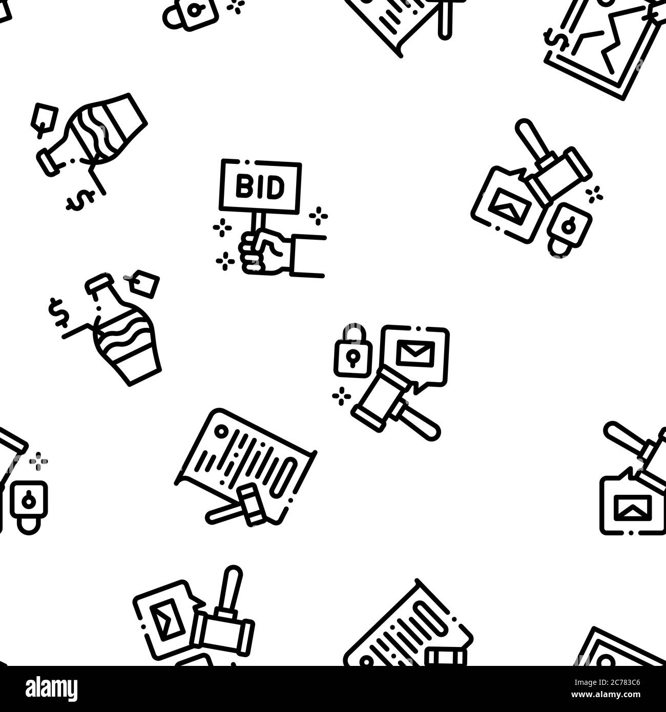 Auction Buying And Selling Goods Icons Set Vector Stock Vector Image ...