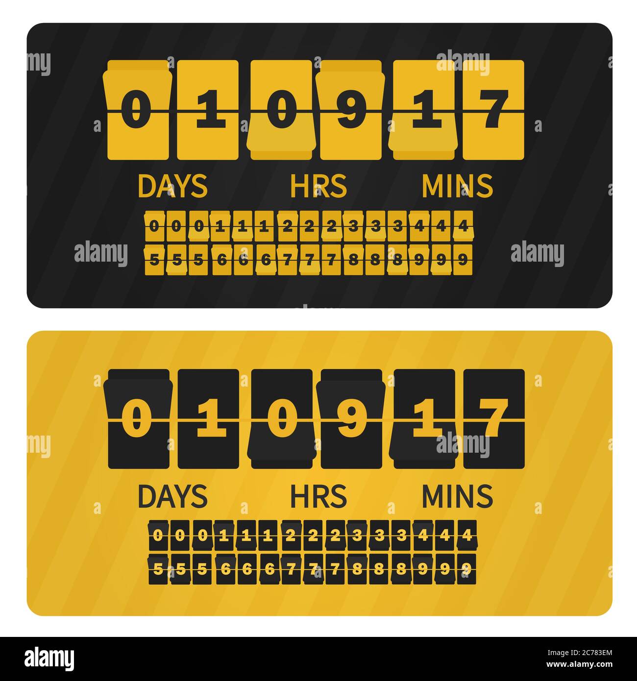 Vector Event presentation sale timer. Yellow black numbers counter ...