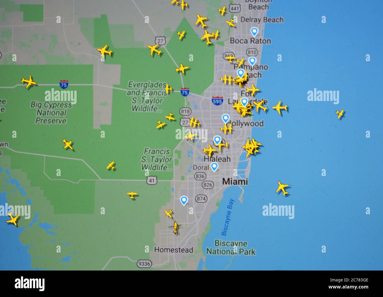 Air traffic control map usa hi-res stock photography and images - Alamy