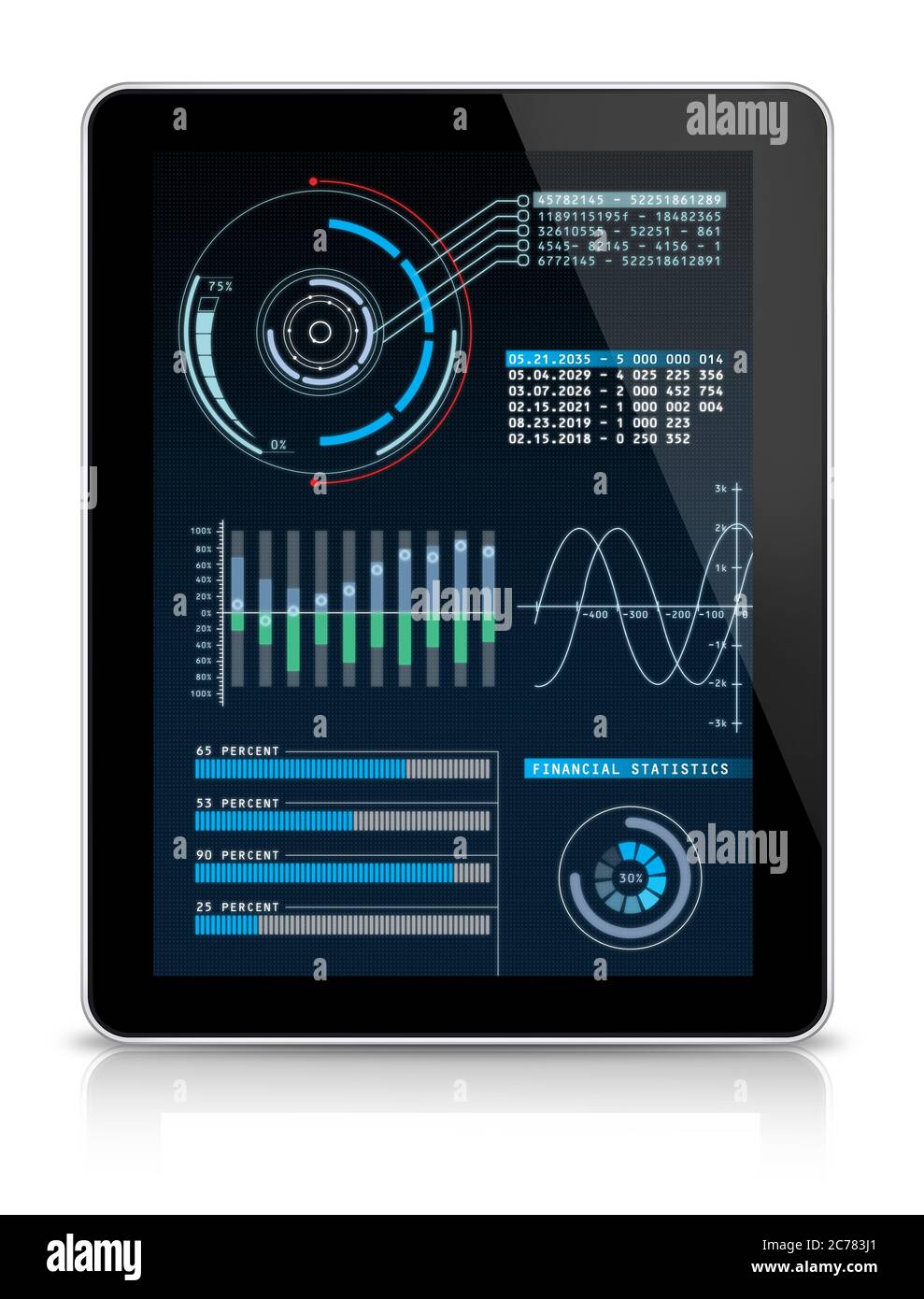 Graphs on computer screen Cut Out Stock Images & Pictures - Alamy