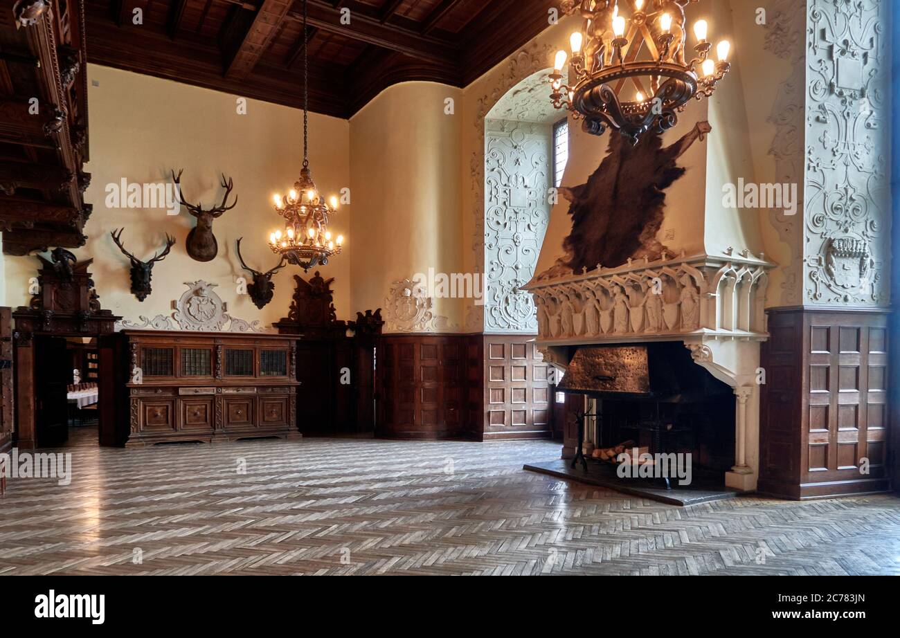 Poland, Czocha village, Luba? County, Lower Silesian The main hall to ...