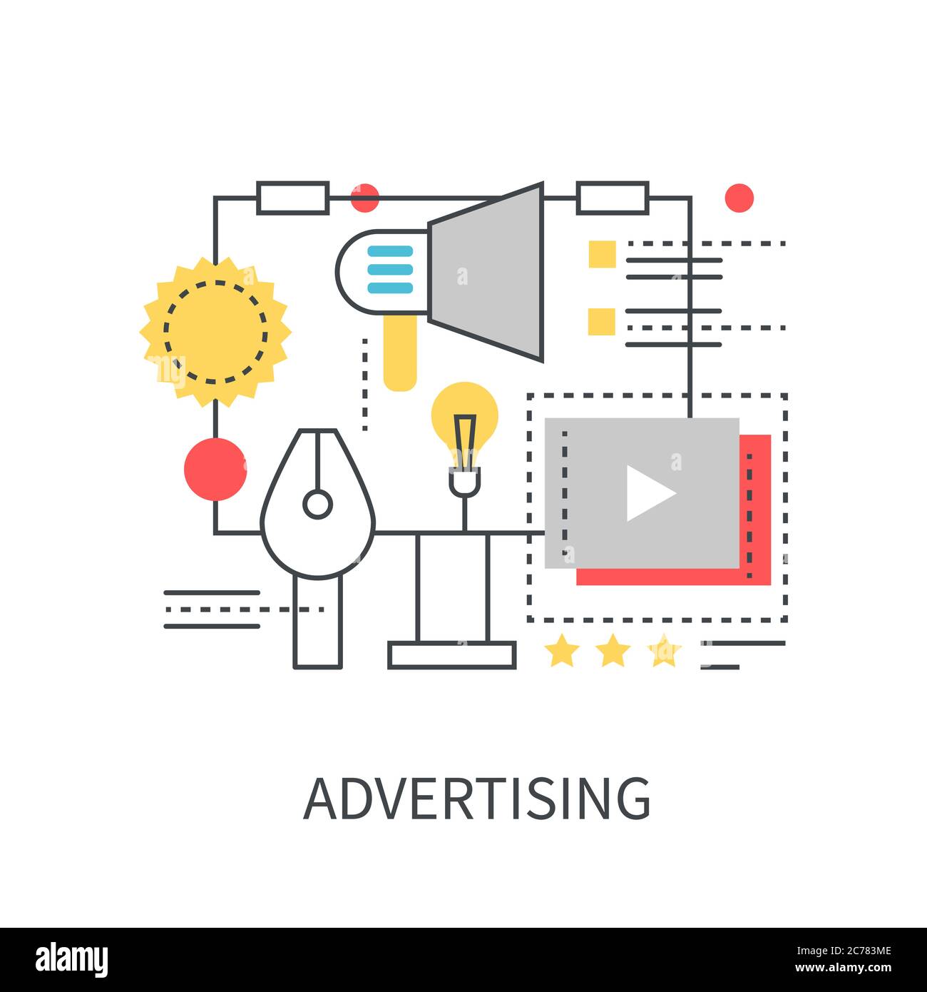 Advertising modern vector concept isolated on the white background ...