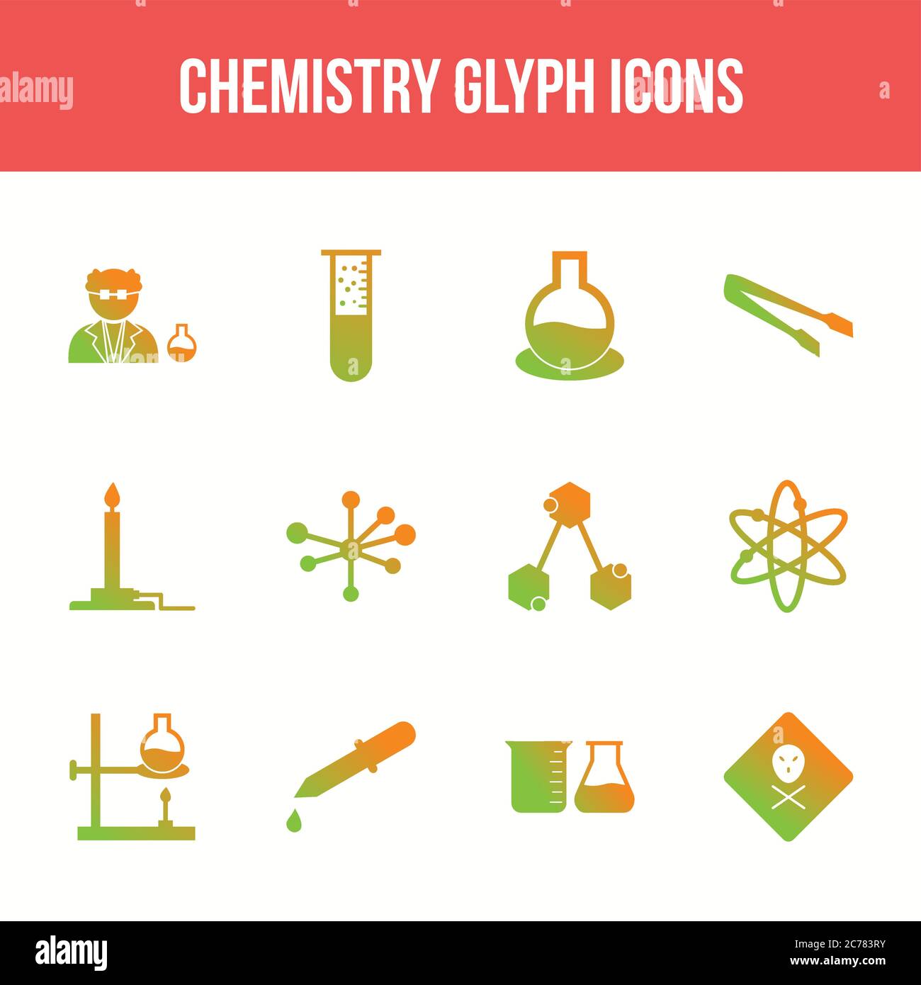 Unique chemistry vector glyph icon set Stock Vector Image & Art - Alamy