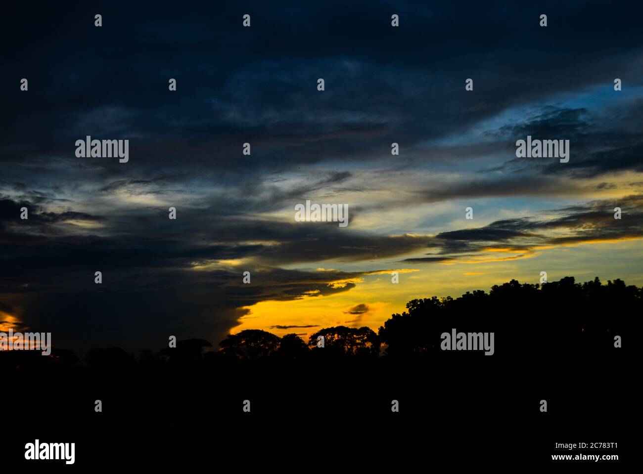 Wonderful Sunset in village side Stock Photo - Alamy