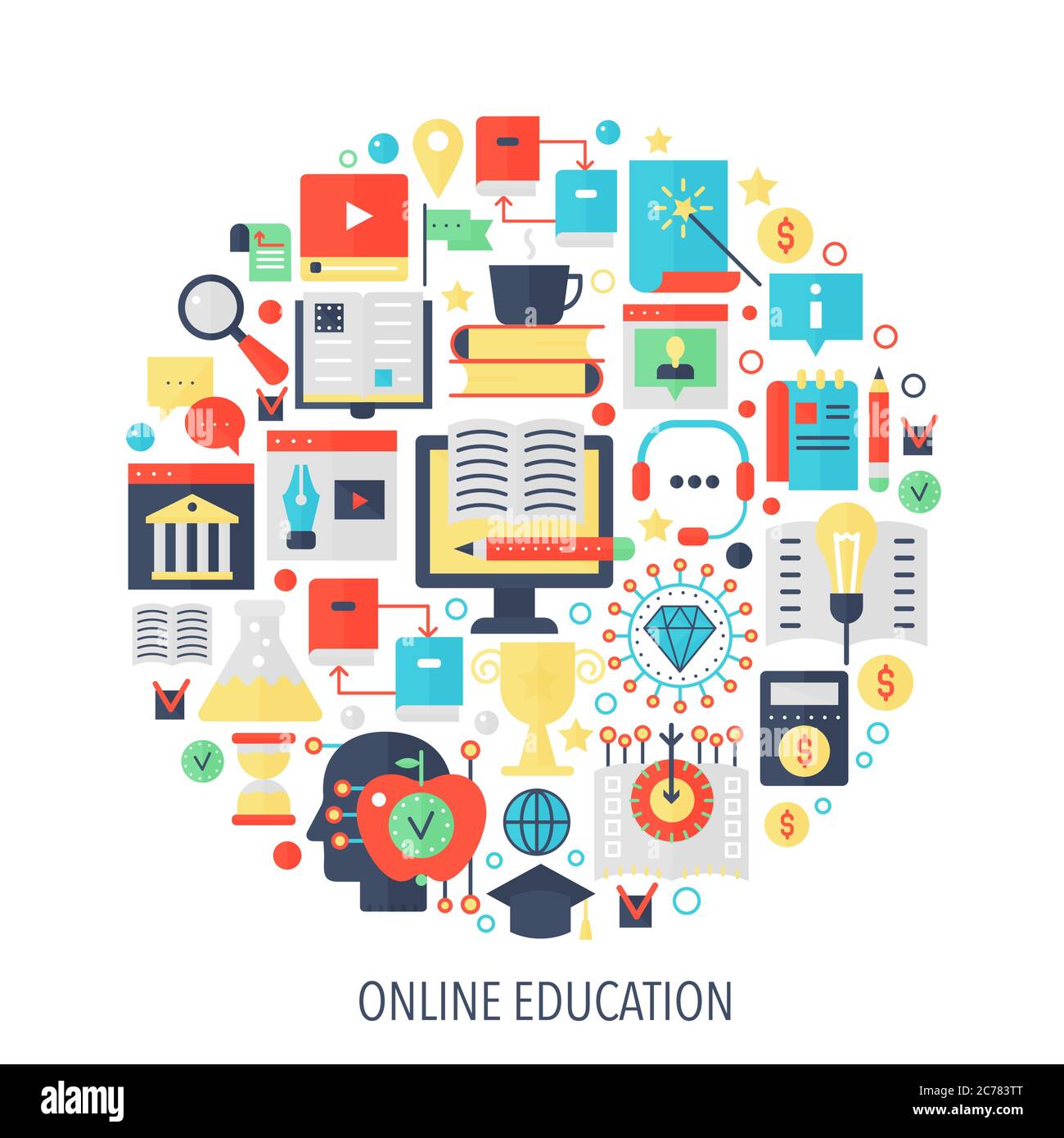 Online education in circle Stock Vector Images - Alamy