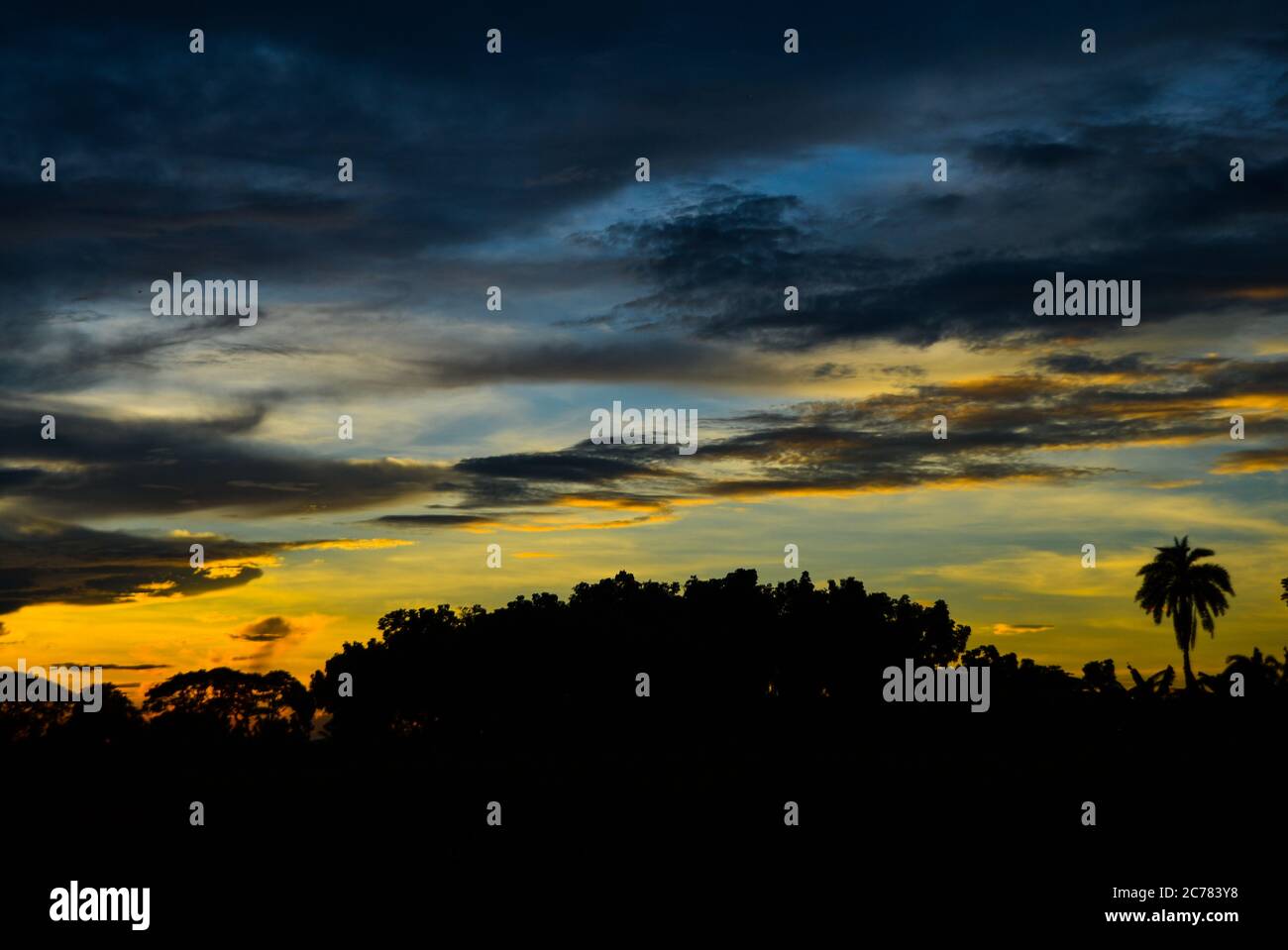 Wonderful Sunset in village side Stock Photo - Alamy