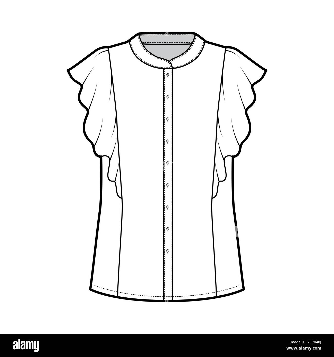 Ruffled blouse top Stock Vector Images - Alamy