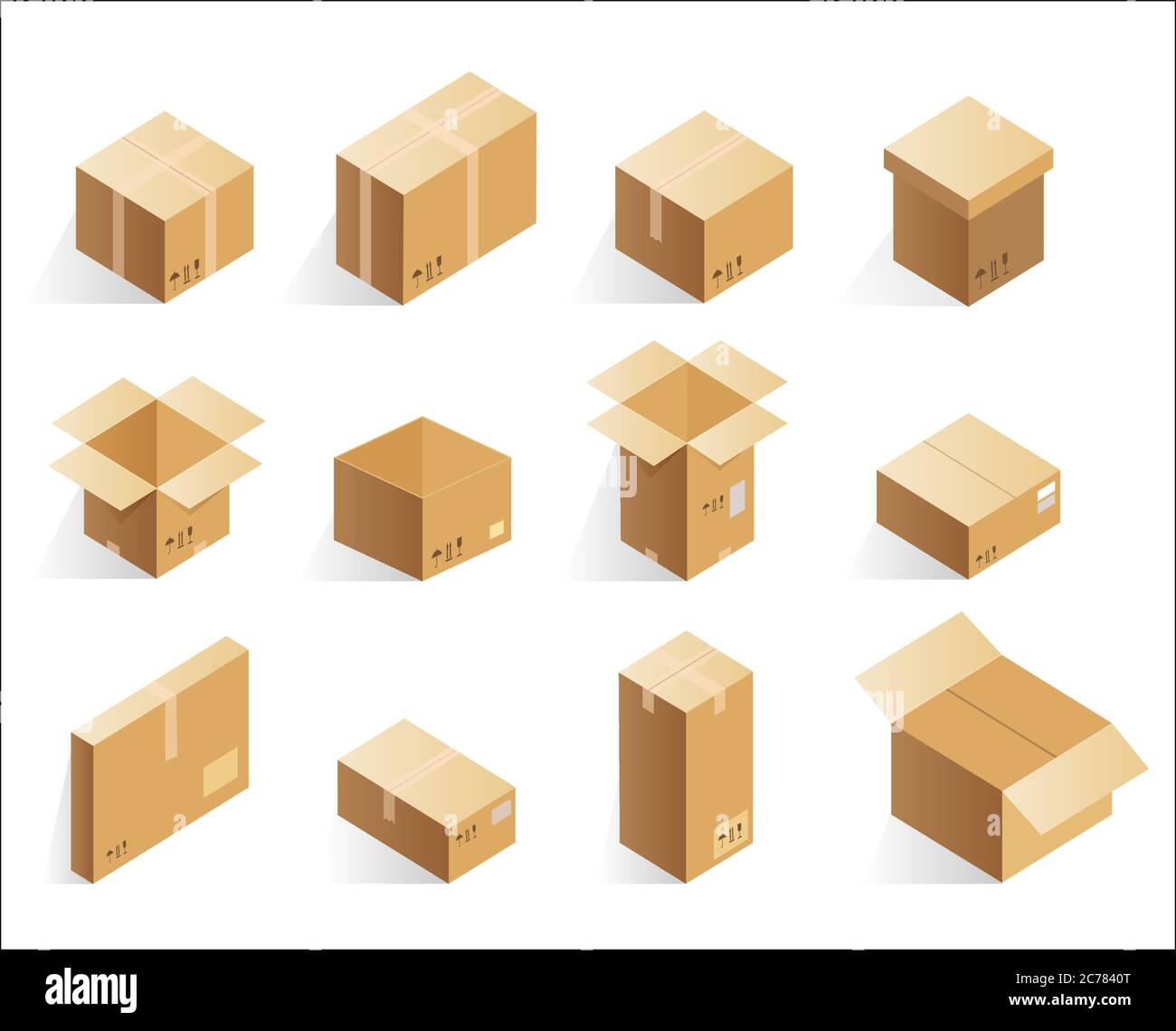 Isometric box cardboard design Stock Vector Images - Alamy