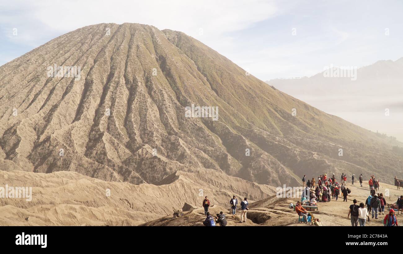 Active volcano mount Bromo in Bromo-Tengger-Semeru National Park in ...