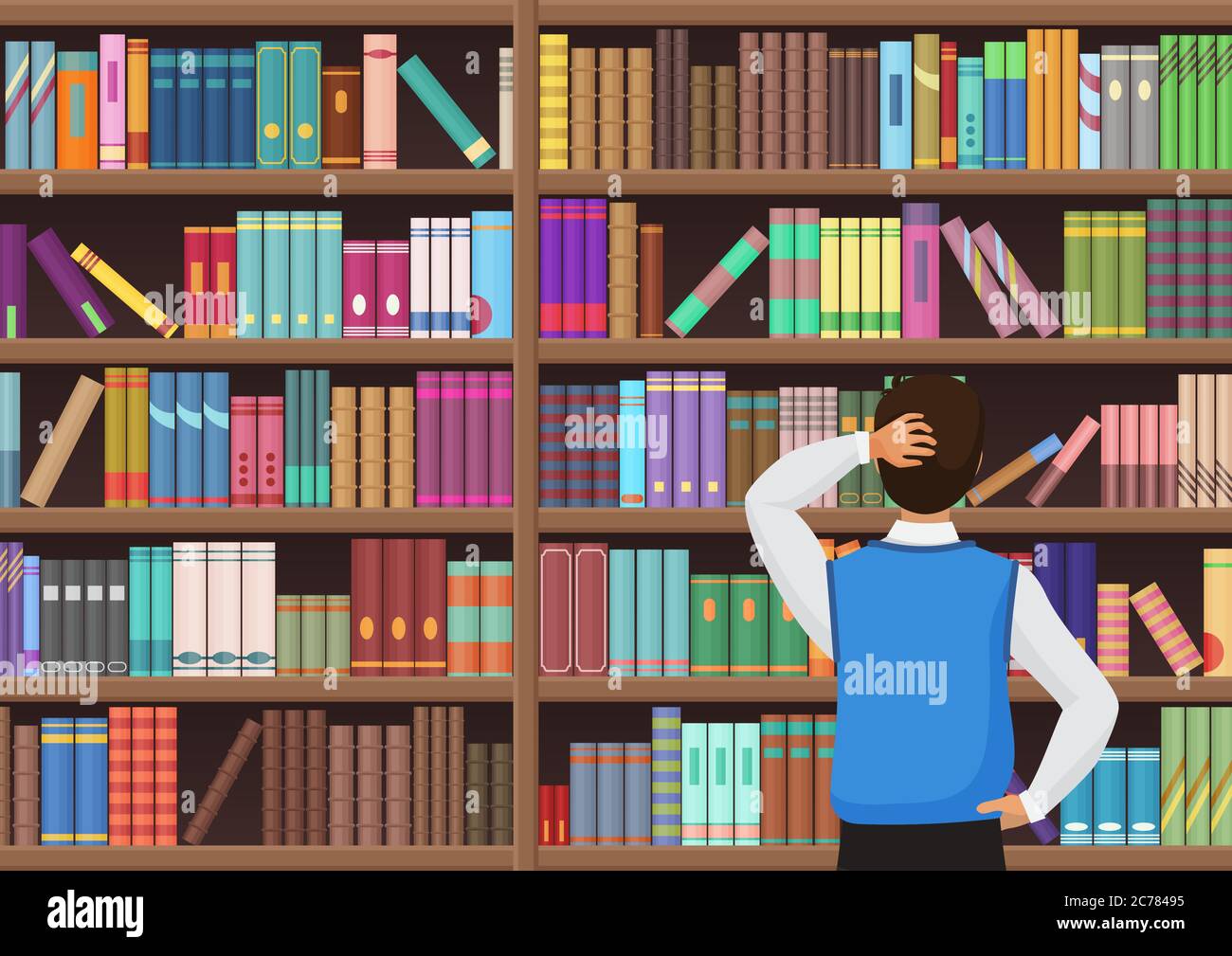 Man choosing a book Stock Vector Images - Alamy