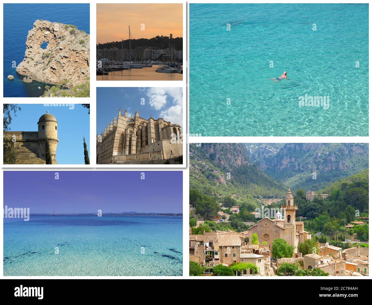 Collage Majorca postcard Stock Photo - Alamy