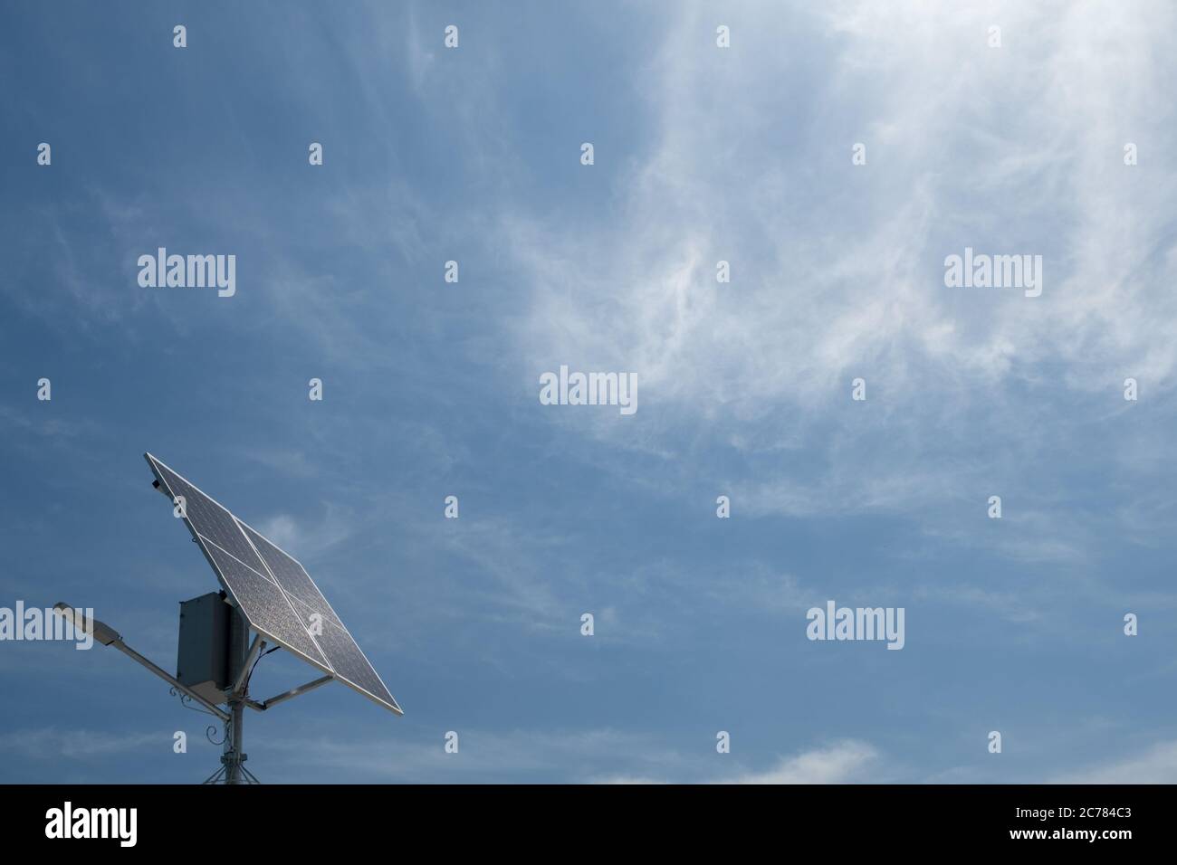 solar panel against blue sky with clouds. Solar energy panel Stock ...