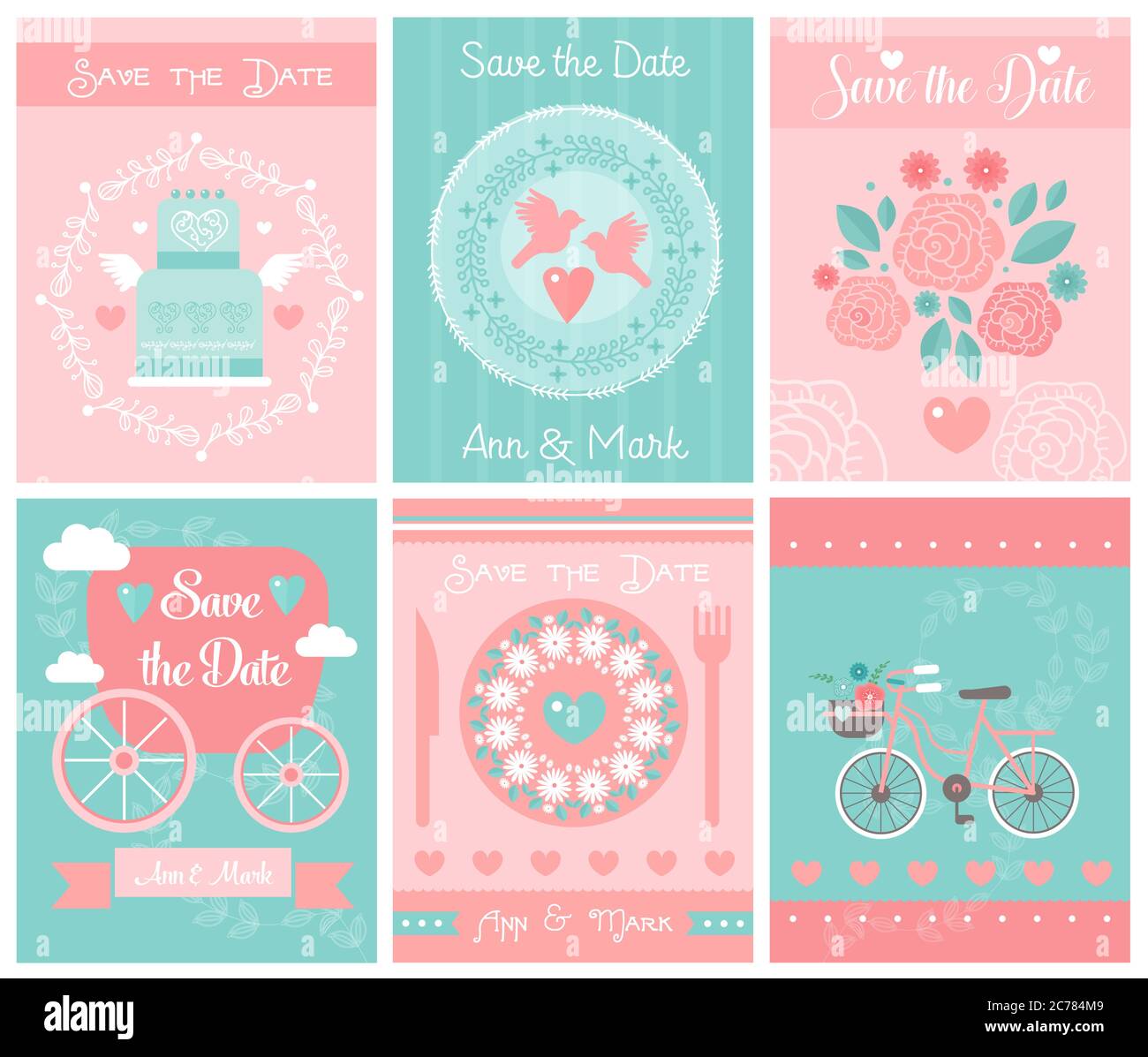 Vector set of wedding template card or invitations. Safe the date ...