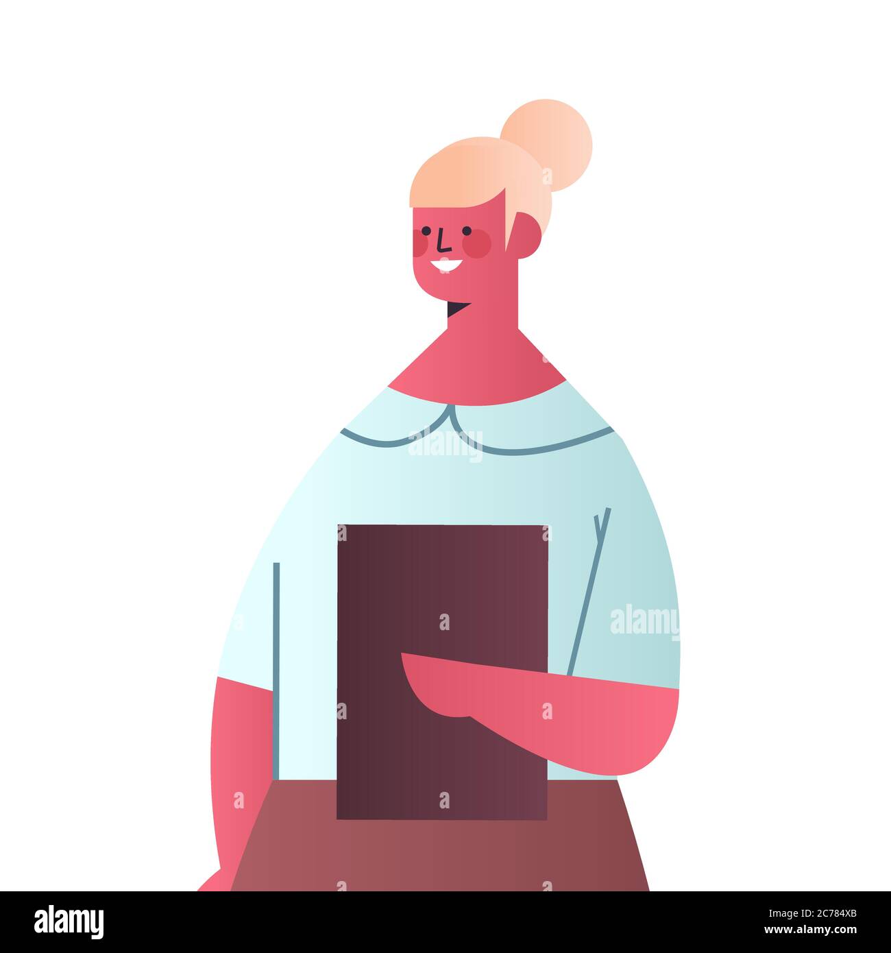 happy businesswoman holding folder attractive business woman office ...