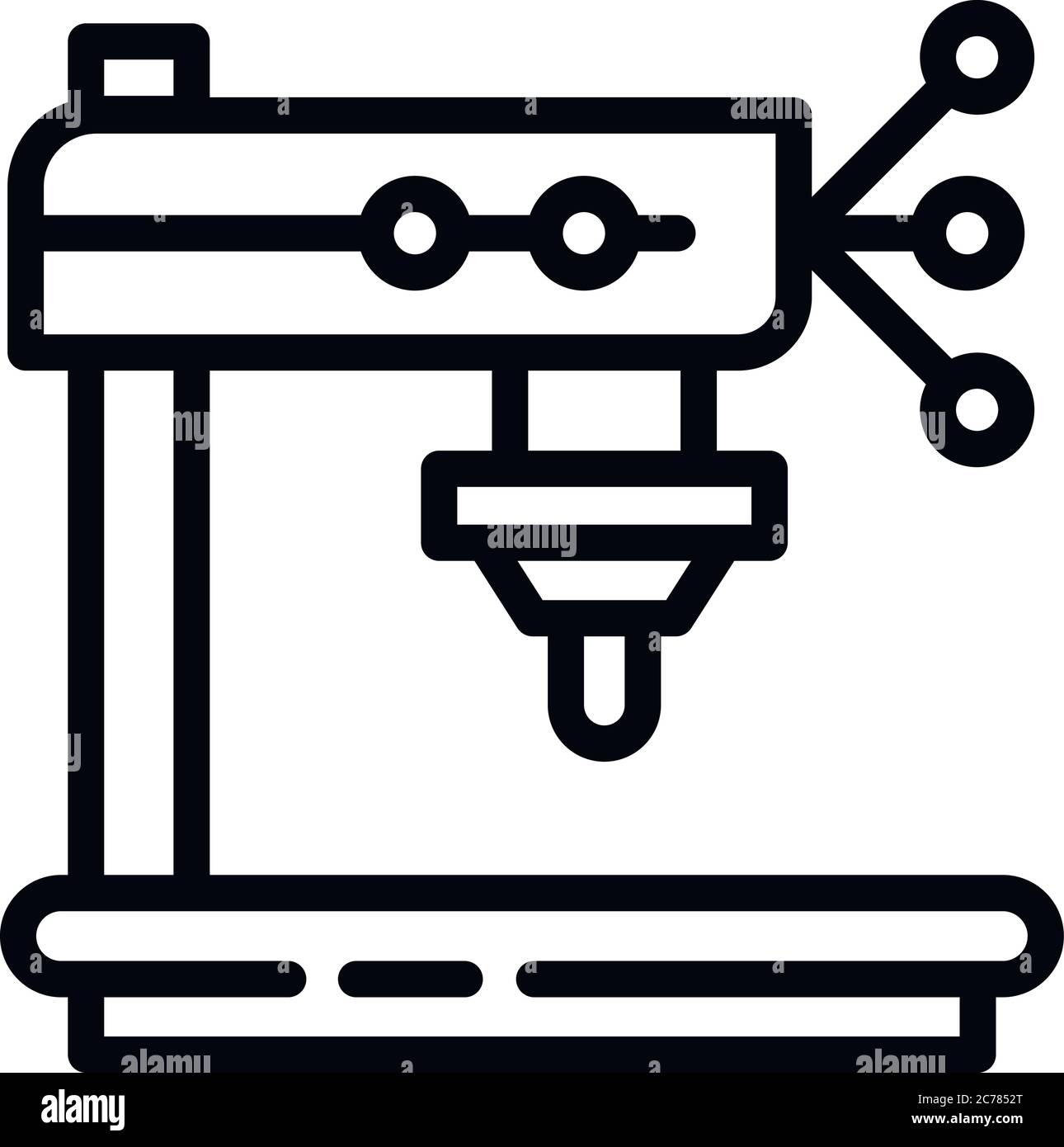 Factory drilling machine icon. Outline factory drilling machine vector icon for web design ...