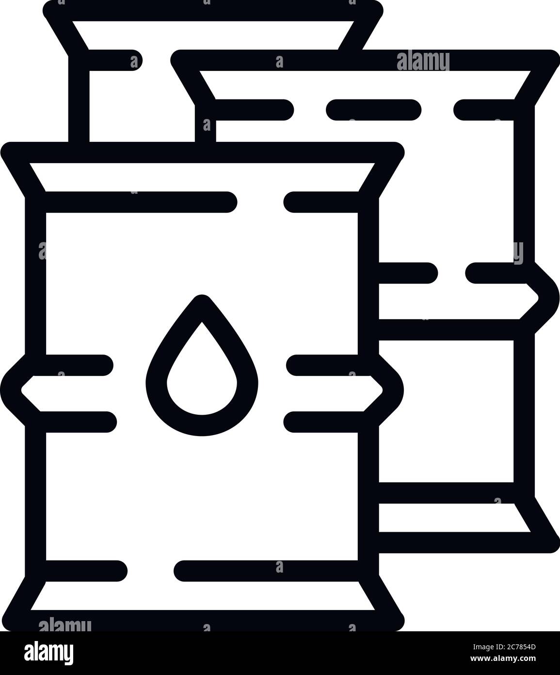 Oil steel barrels icon. Outline oil steel barrels vector icon for web ...