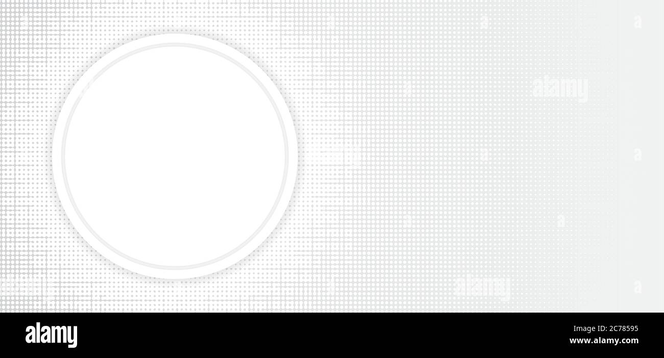 White abstract halftone background circle frame space for content ...