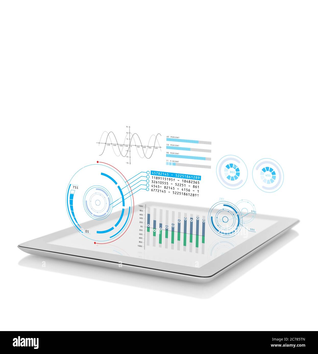 Digital financial graph on computer Cut Out Stock Images & Pictures - Alamy