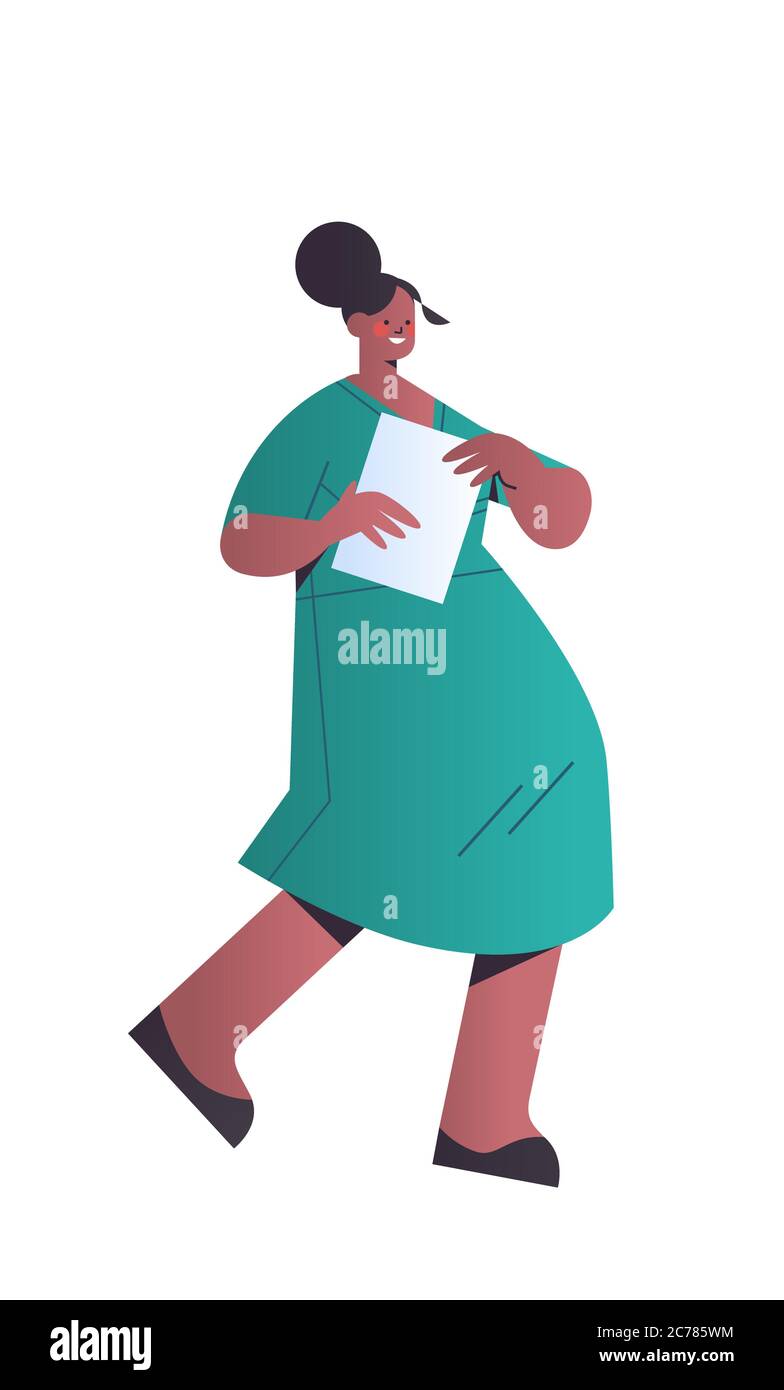 happy businesswoman holding folder african american business woman ...