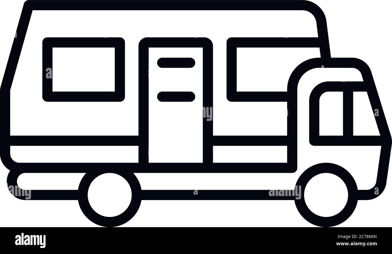 Motorhome bus icon. Outline motorhome bus vector icon for web design ...