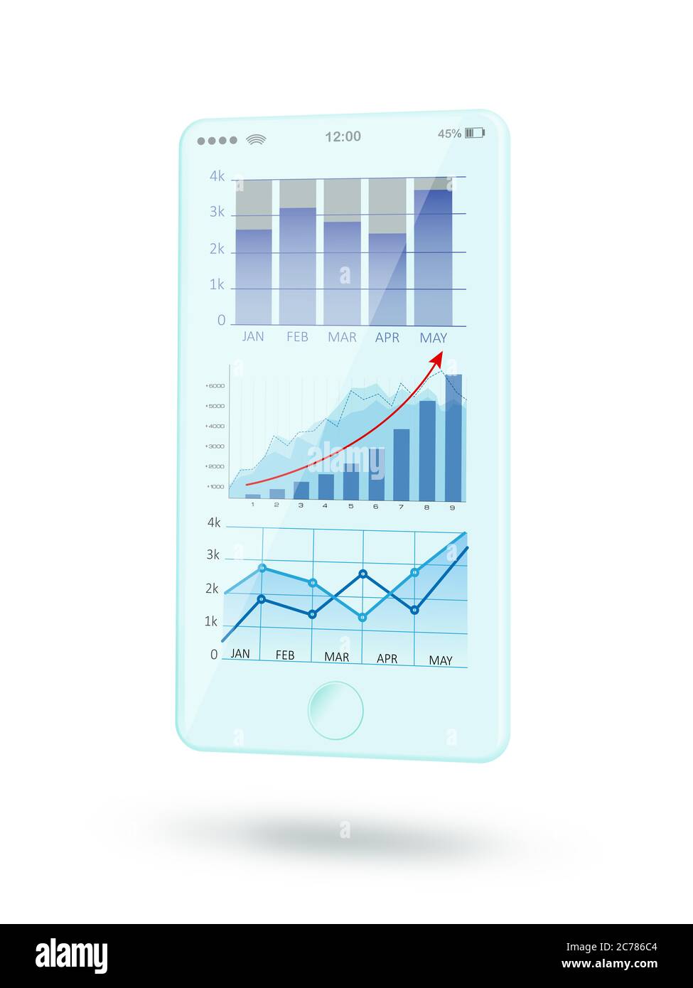 Charts on digital screen, isolated Stock Photo - Alamy