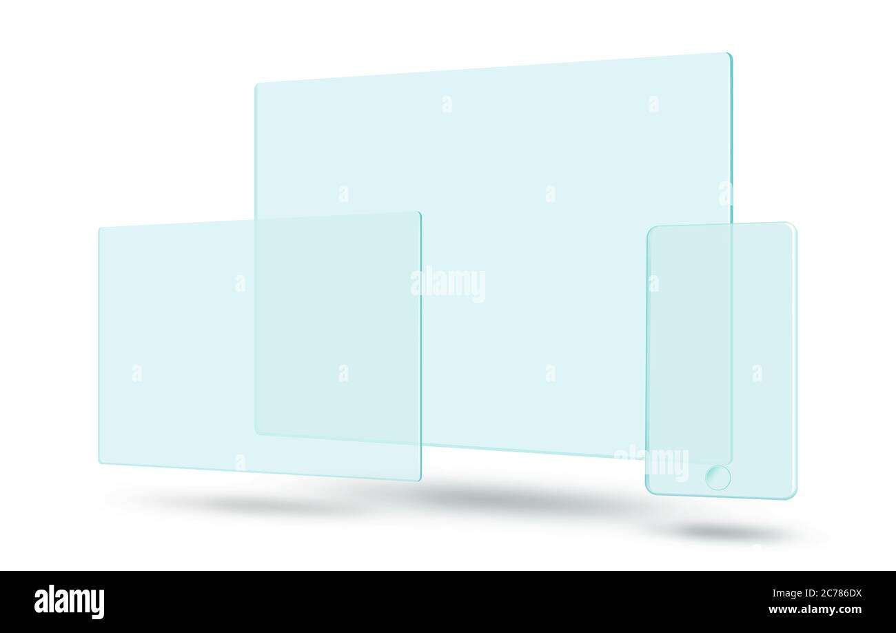 Glass mobile devices isolated Stock Photo - Alamy