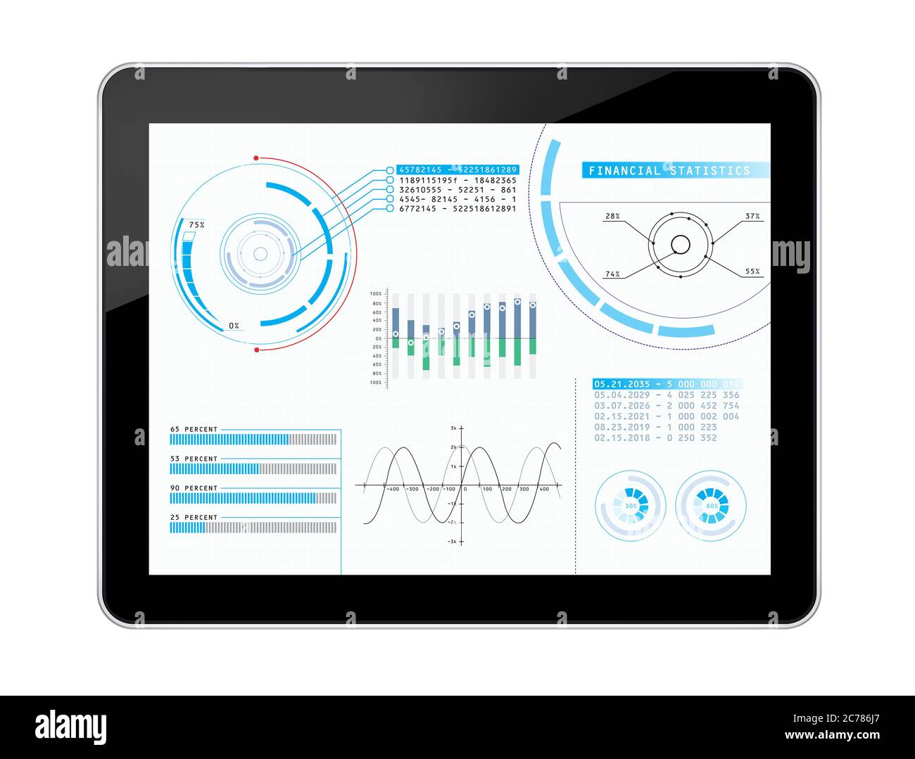 Graphs on computer screen Cut Out Stock Images & Pictures - Alamy