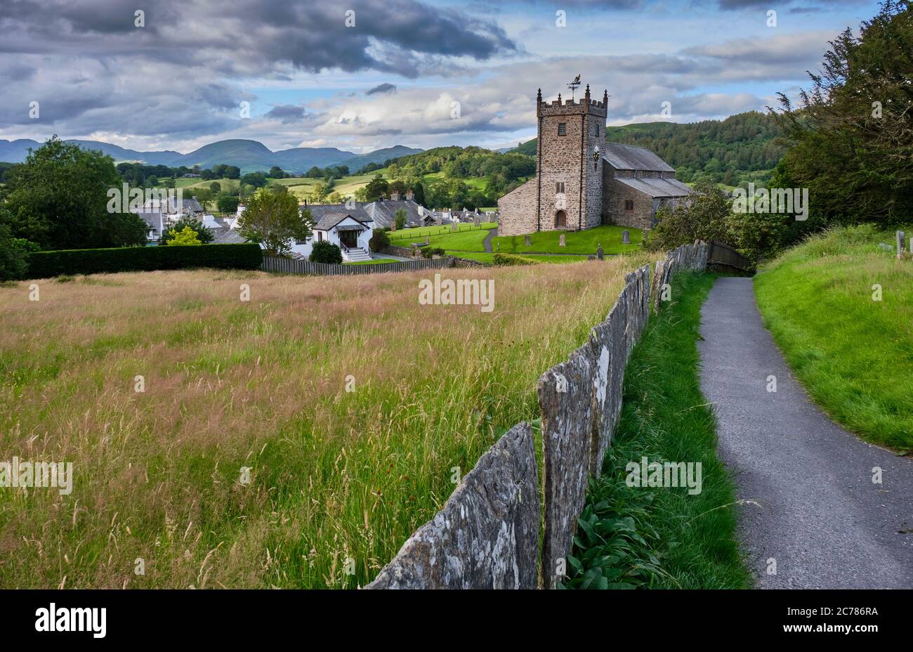 Path to St Michaels and All Angels, Hawkshead, Lake District, Cumbria ...