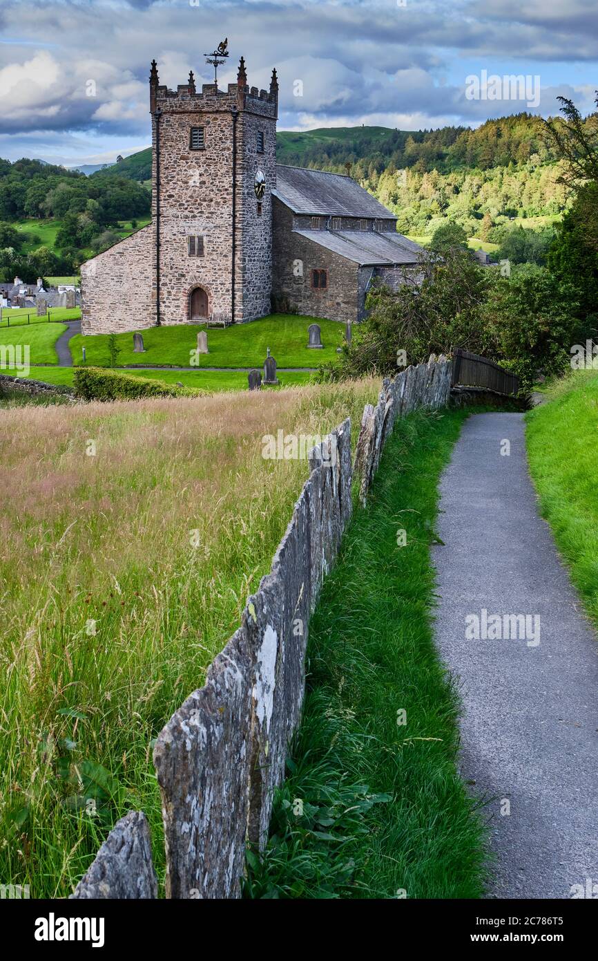 Path to St Michaels and All Angels, Hawkshead, Lake District, Cumbria ...