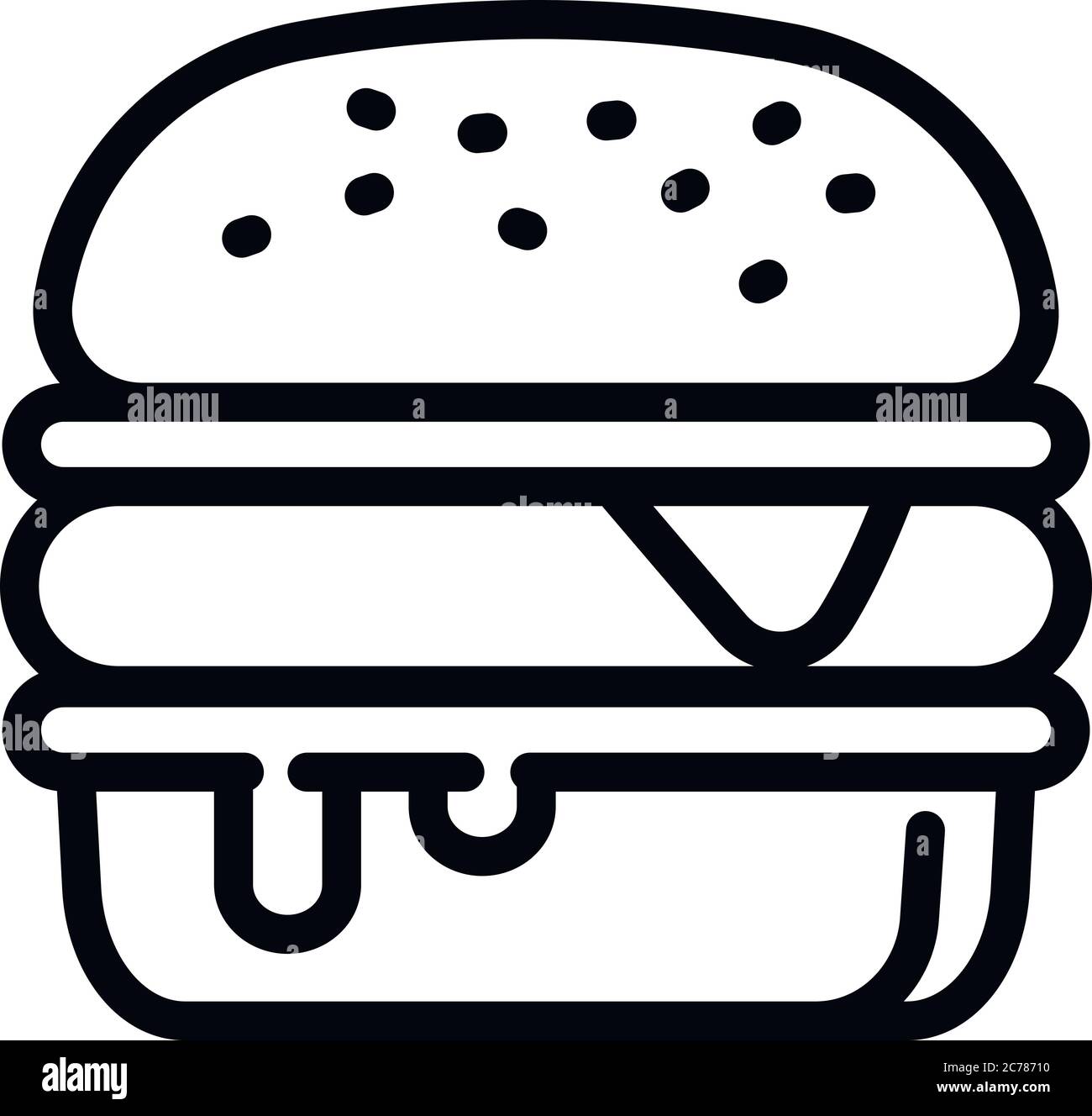 Burger icon. Outline burger vector icon for web design isolated on ...