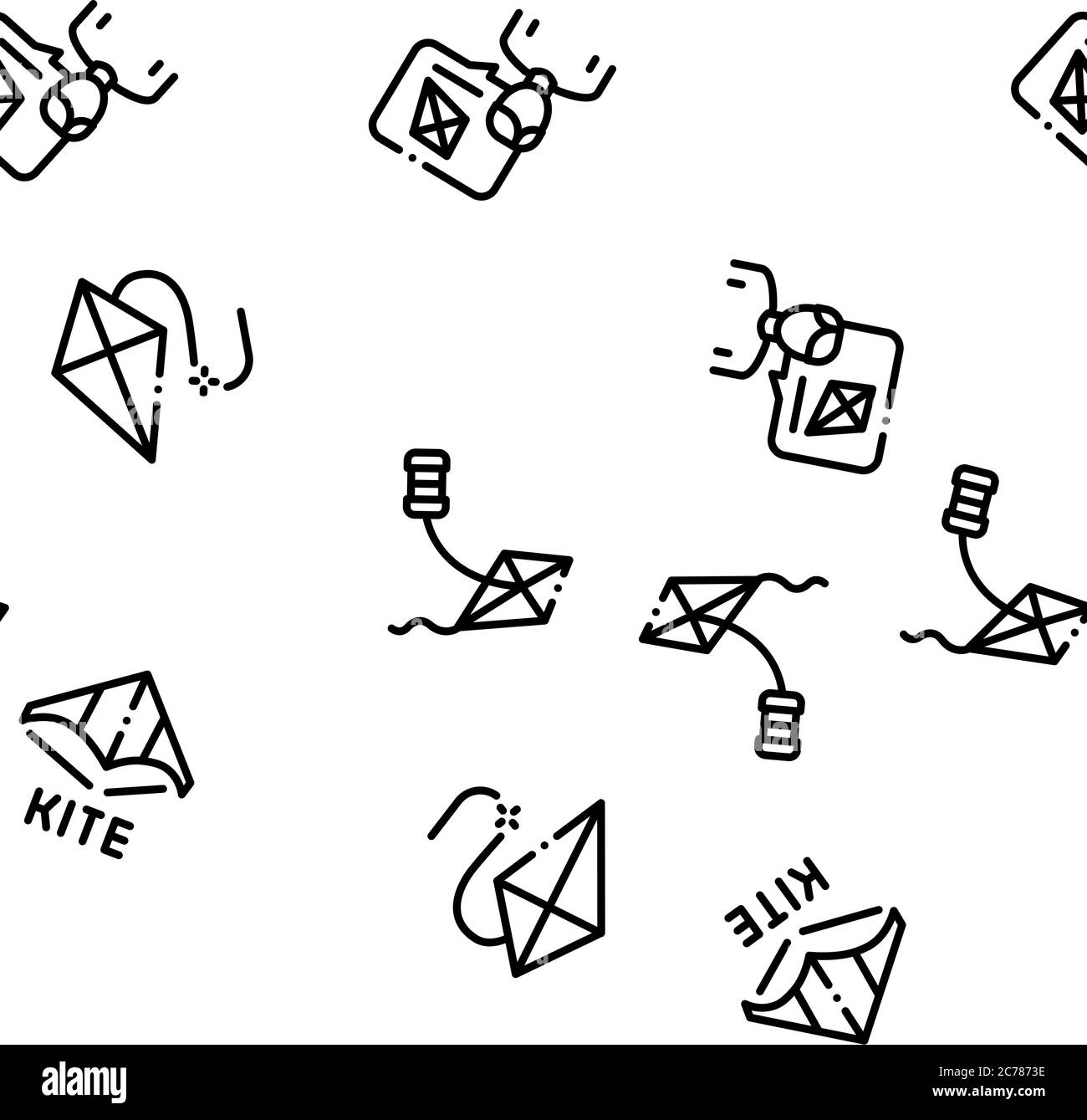 Kite Flying Air Toy Seamless Pattern Vector Stock Vector Image & Art ...